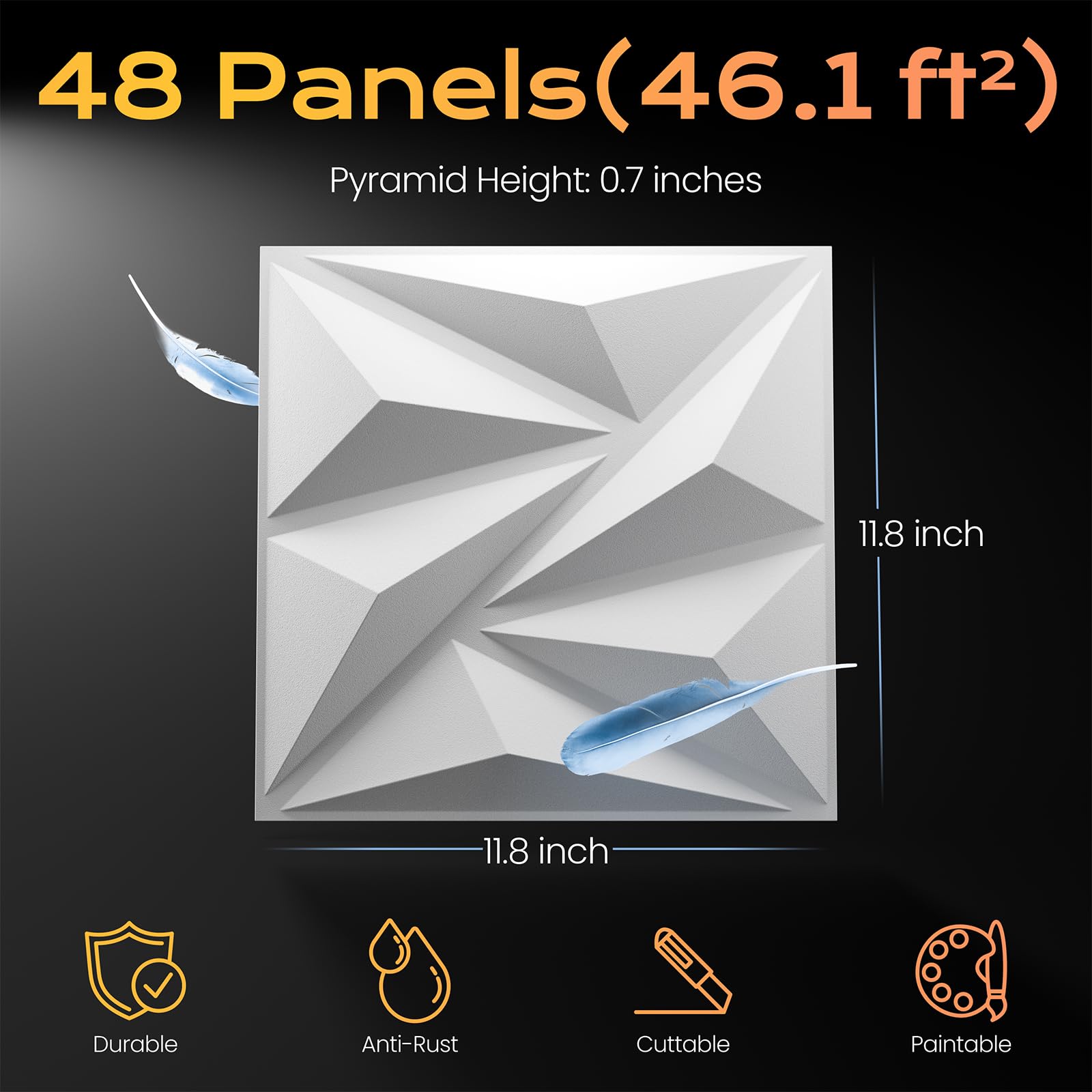 Snapklik.com : Sonicism 3D Wall Panels Adhesive Area Upgrade 48 Pack,07 ...