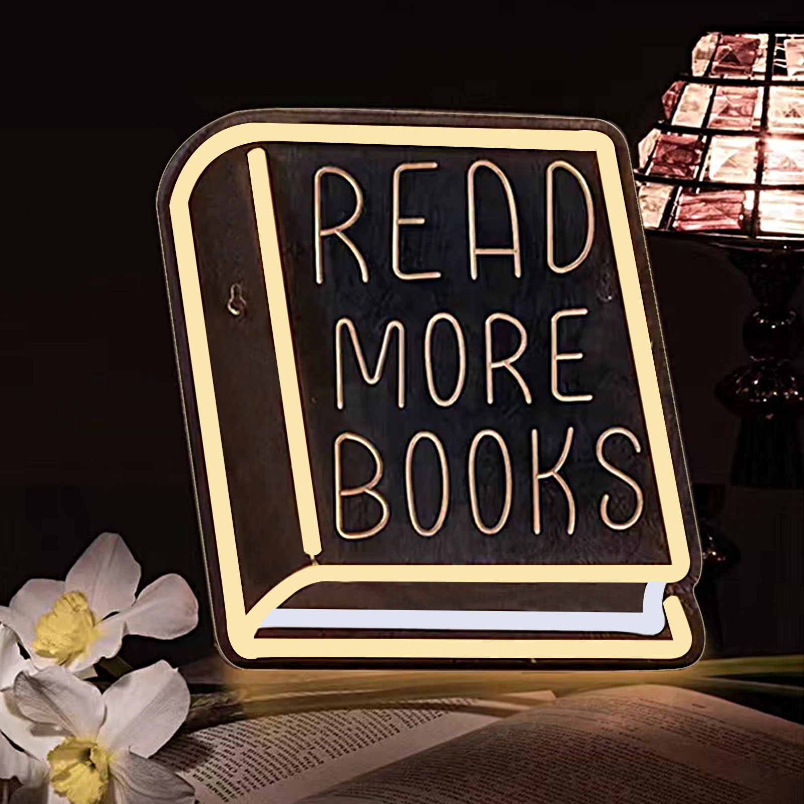 Amazon.com: Kiparfod Read More Books Neon Sign Dimmable Book Neon ...