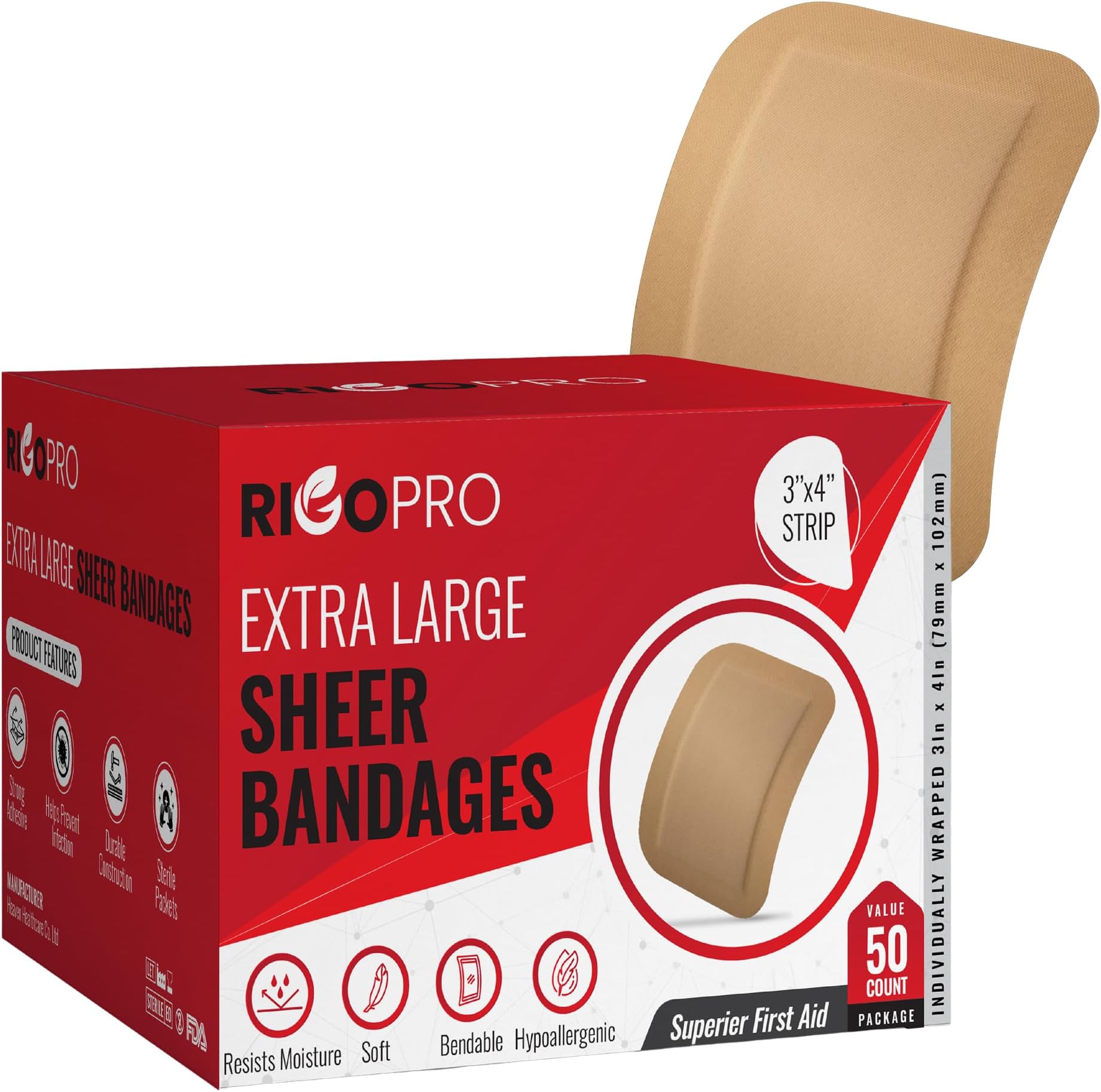 Amazon.com: Band-Aid Flexible Fabric Bandages Extra Large All One Size ...