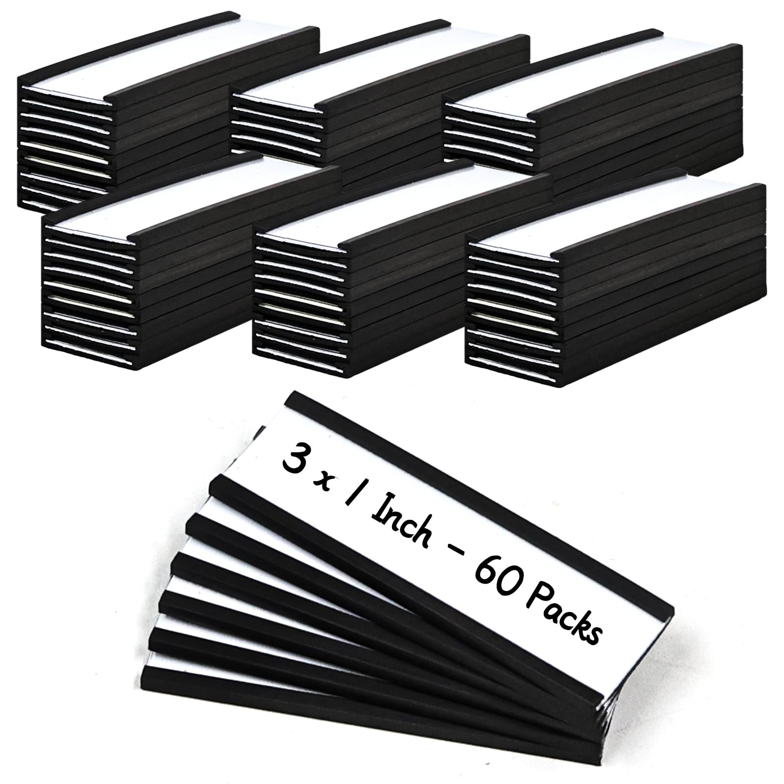 Amazon.com : 60 Pcs C Channel Magnetic Label Holders, Magnetic Label ...