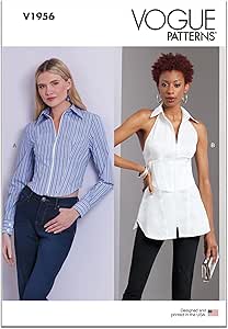 Amazon.com: Vogue Misses' Close-Fitting Tops Sewing Pattern Packet, Design Code V1956, Sizes 16 ...