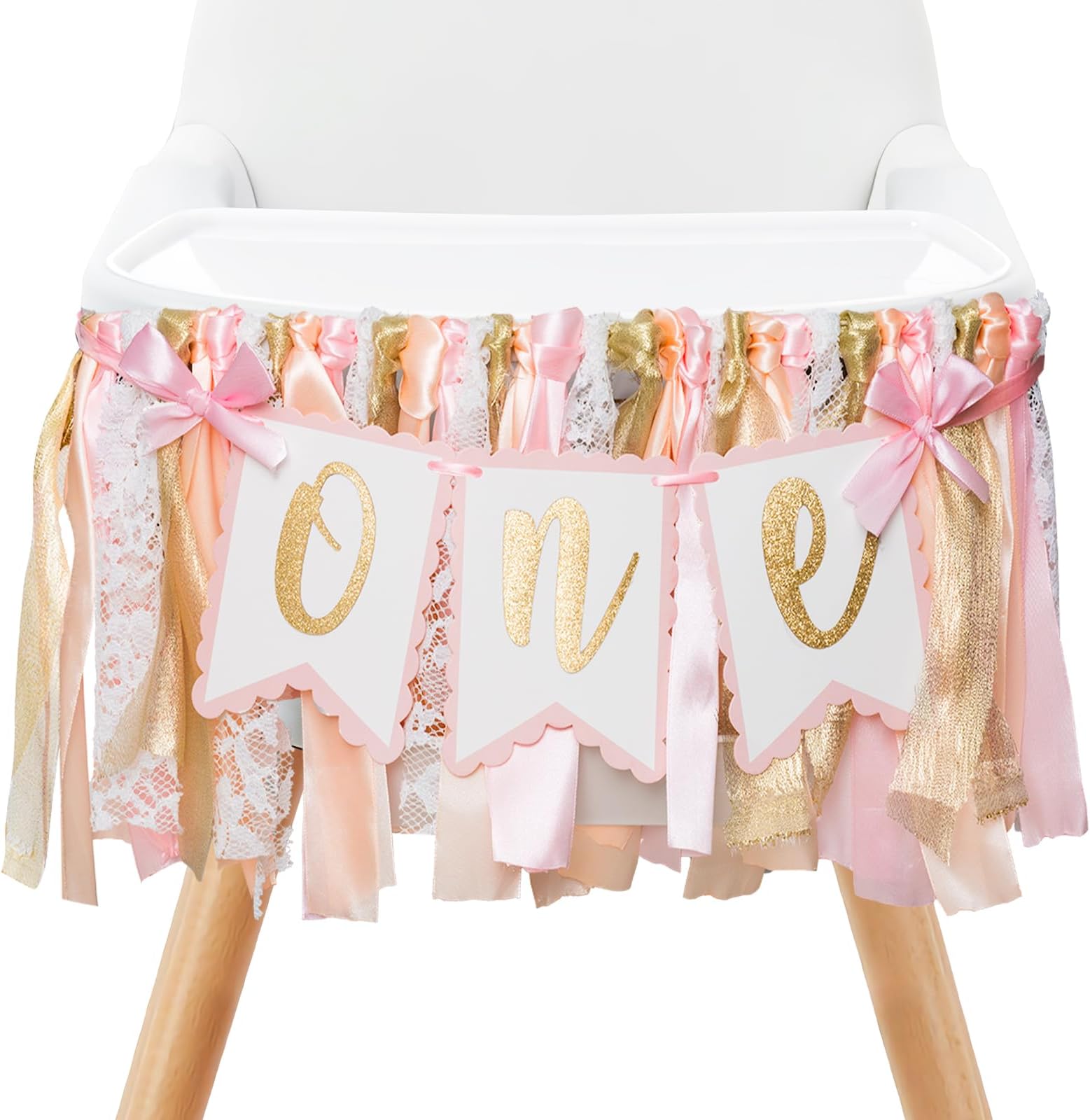 Amazon.com: Rainbow Birthday High Chair Banner - Girl 1st Birthday ...