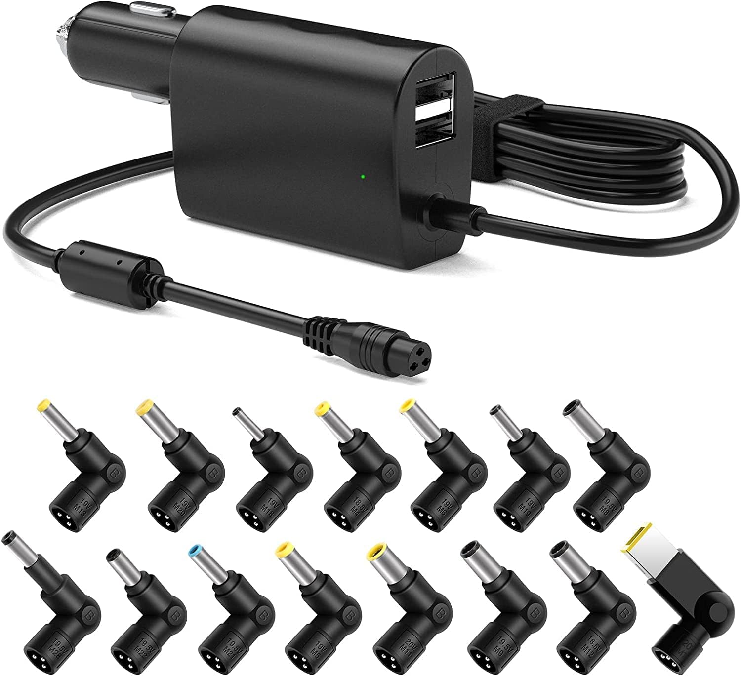 Seelion Universal Laptop Car Charger 90W with Double 5V 2A USB Ports ...