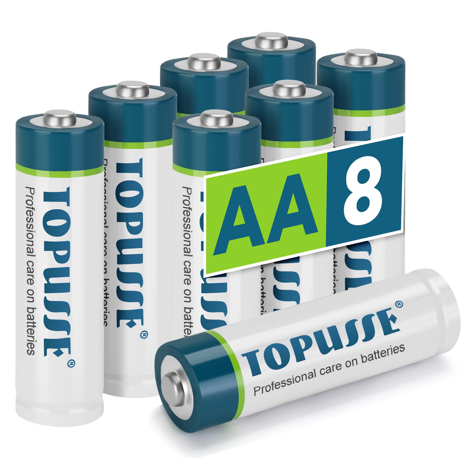 Amazon.com: TOPUSSE 8 Pack AA Batteries, Long Lasting Alkaline 1.5v ...