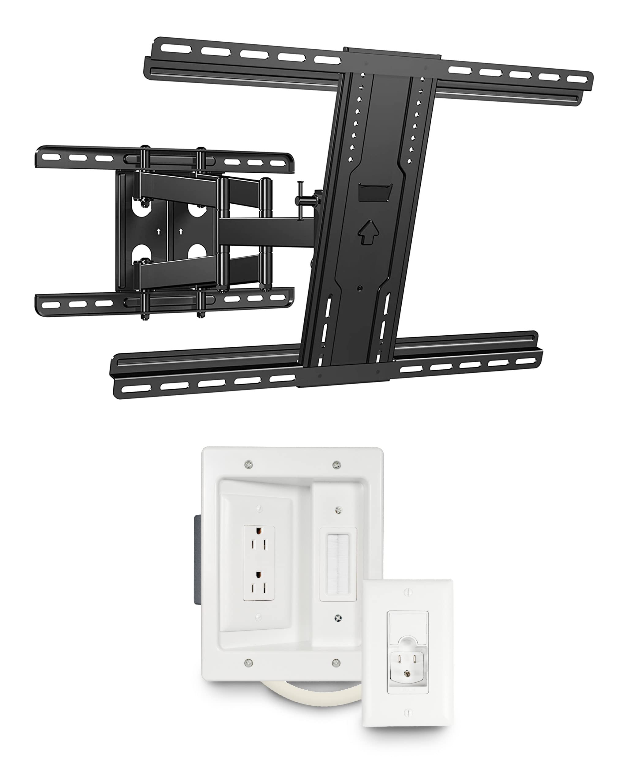 Amazon.com: SANUS Premium Full Motion TV Mount & in Wall TV Power ...