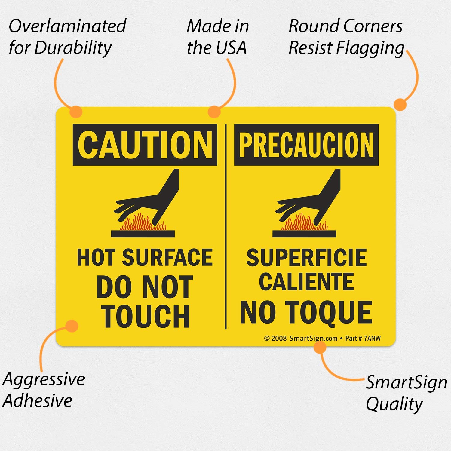 Sticker For Surface SmartSign Adhesive Vinyl OSHA Safety Sign, Legend ...