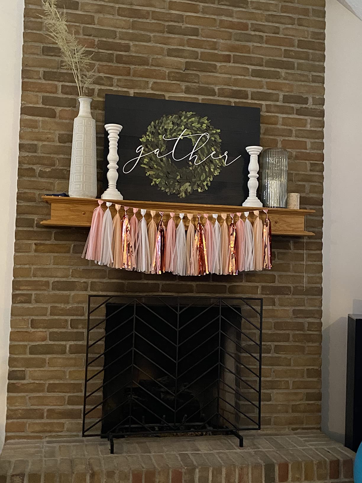 Amazon.com: ZOOYOO Tassel Garland Tissue Paper Tassel Banner,Table ...