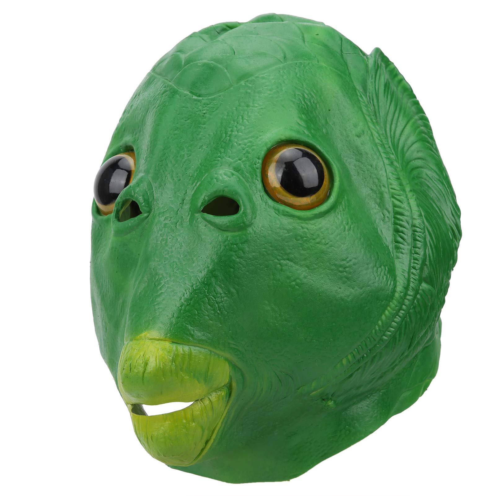Amazon.com: Keenso Latex Halloween Costume Fish Head Party Face Guard ...