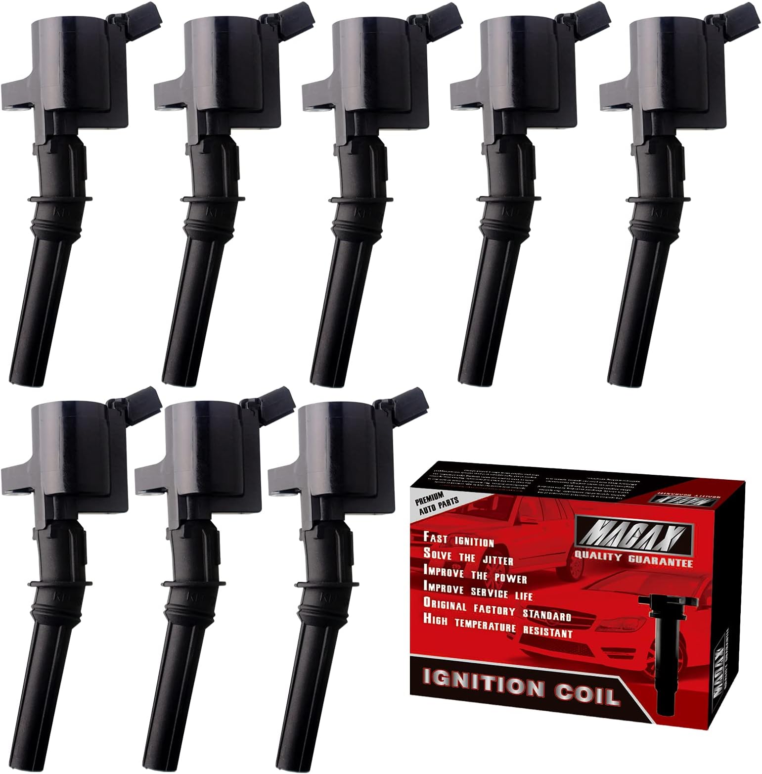 Lot de 8 bobines d'allumage droites haute performance 15 % plus d ...