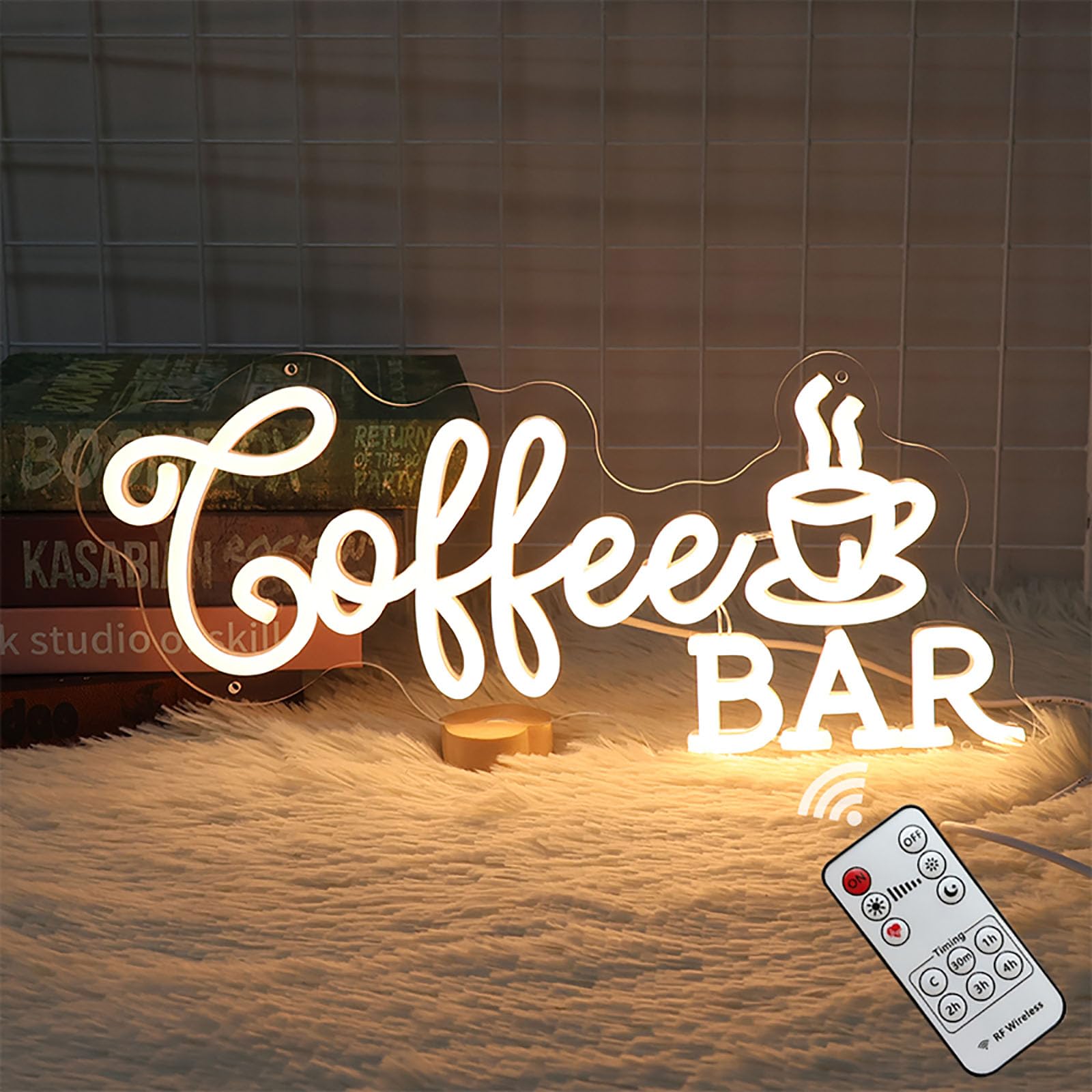 Amazon.com : Timer Coffee Bar Neon Sign,Dimmable LED Coffee Bar Sign ...