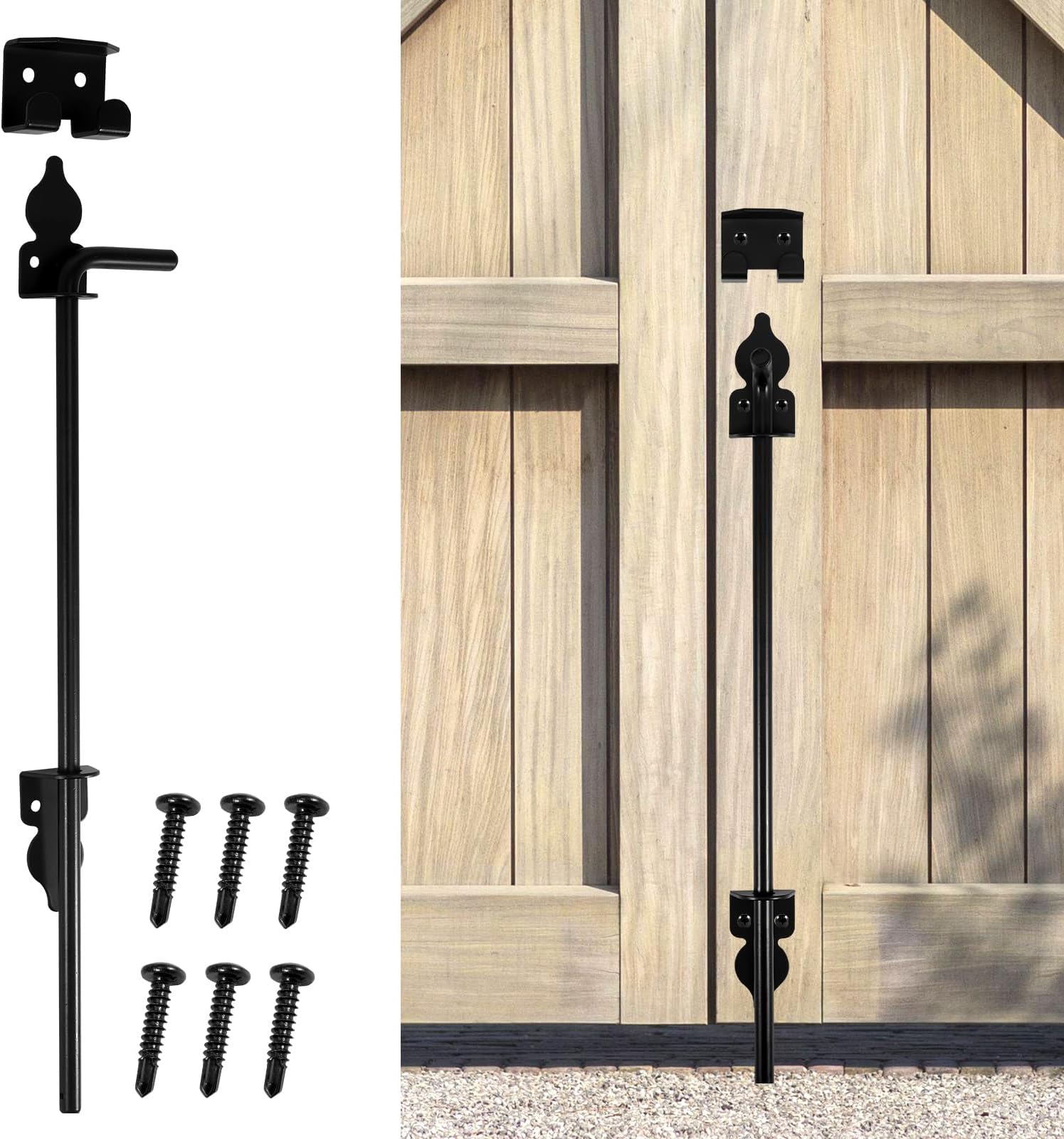 uxcell 36" Cane Bolt Gate Drop Rod for Wood Fence, Iron Gate Hardware ...