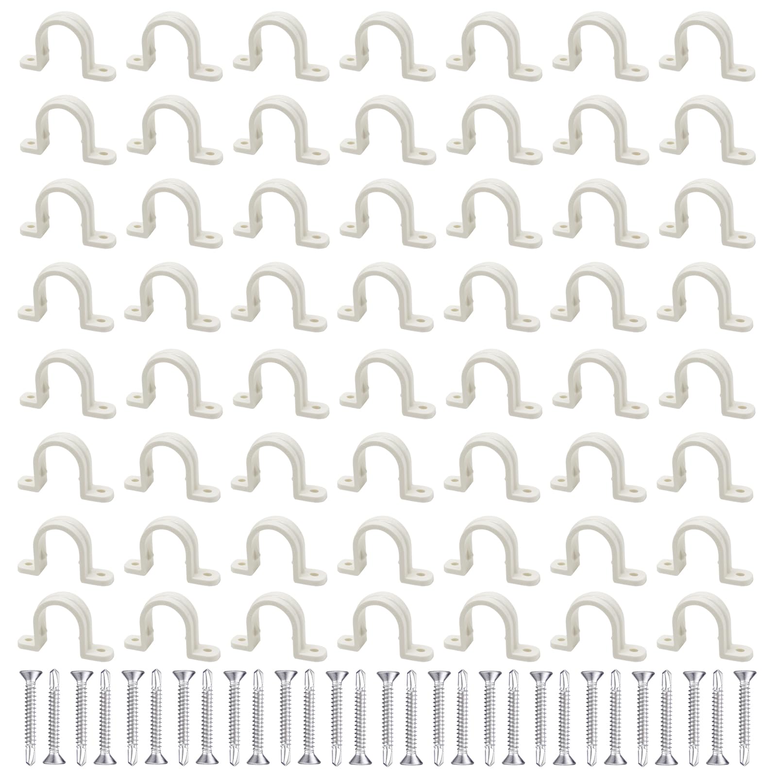 Buy PVC Pipe Straps, Conduit Pipe Strap Clamps, Two Hole Plastic ...