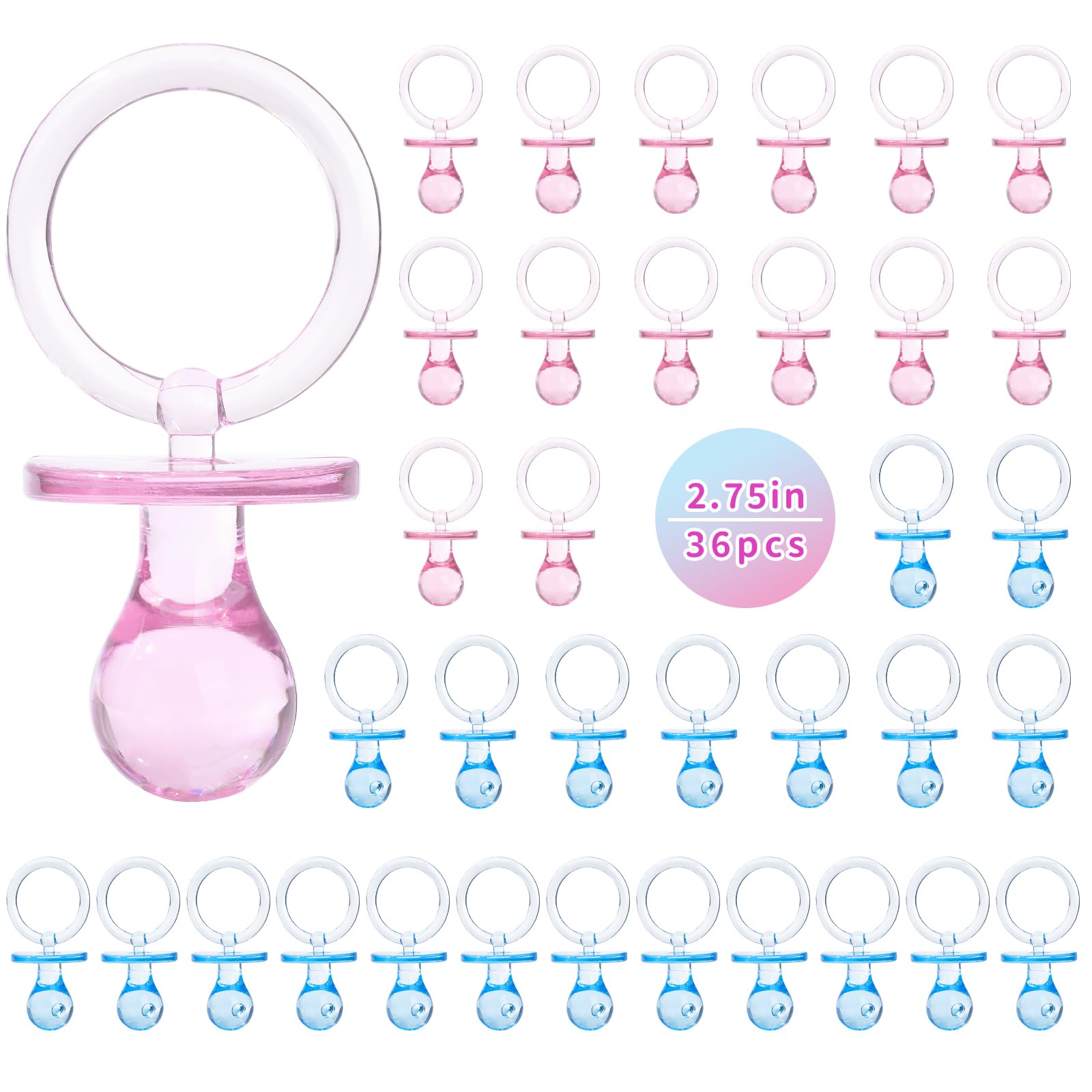 Amazon.com : Pacifiers for Baby Shower Game, 36 Plastic Pacifiers for ...