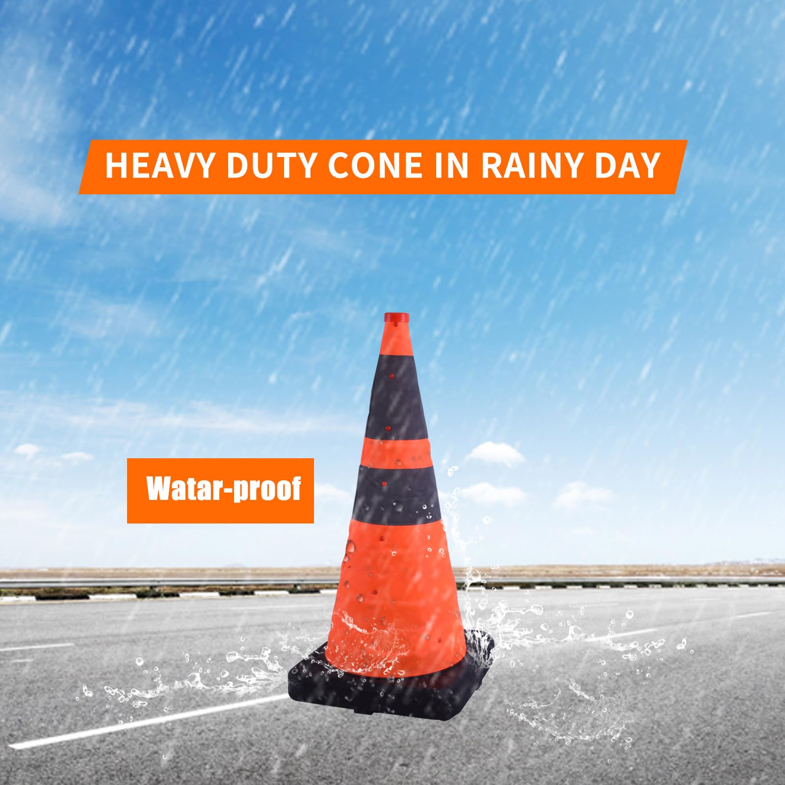 Snapklik.com : BESEA 28” In Collapsible Traffic Cones Orange Safety ...