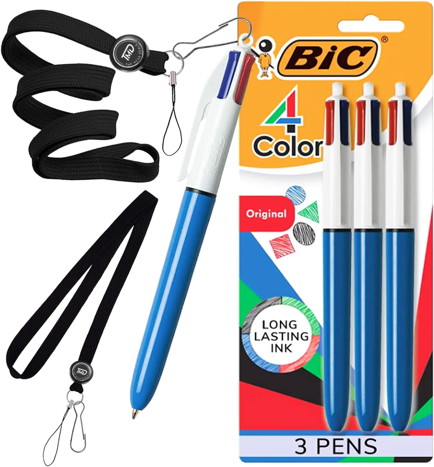 Amazon.com : BIC 4 Color Pen, Ballpoint Multi Color Pen Medium Point (1 ...