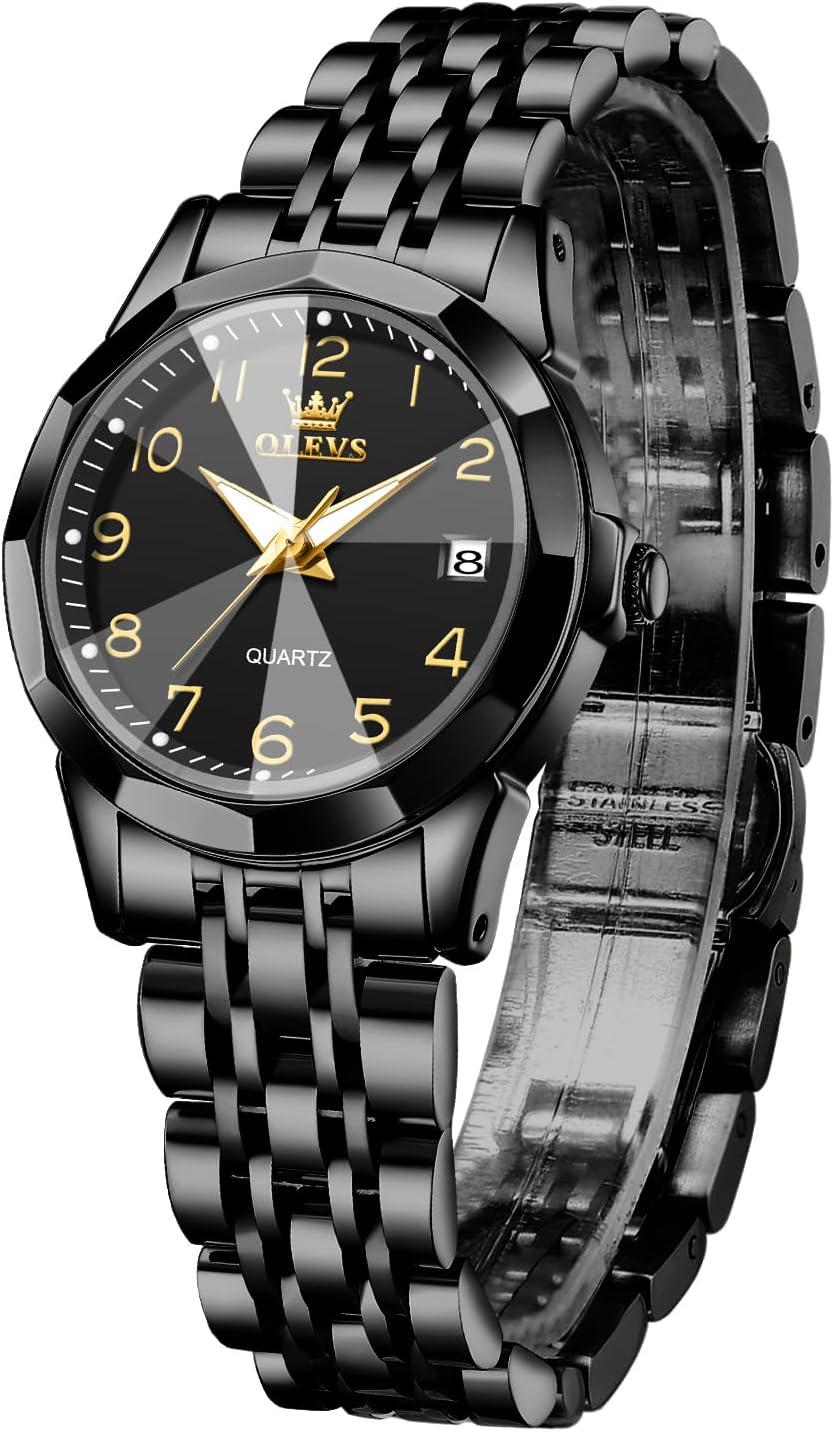 OLEVS Relojes para Mujer Lujo Elegante Acero Inoxidable Fecha ...