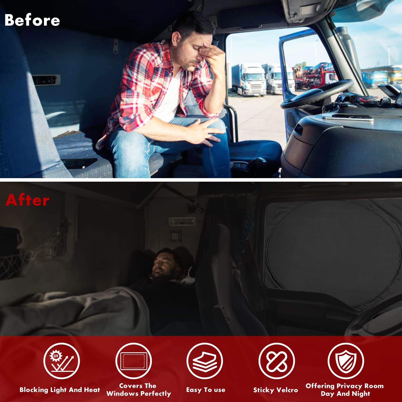 Snapklik.com : Semi-Truck Sun Shade For Windshield And Side Window, Sun ...