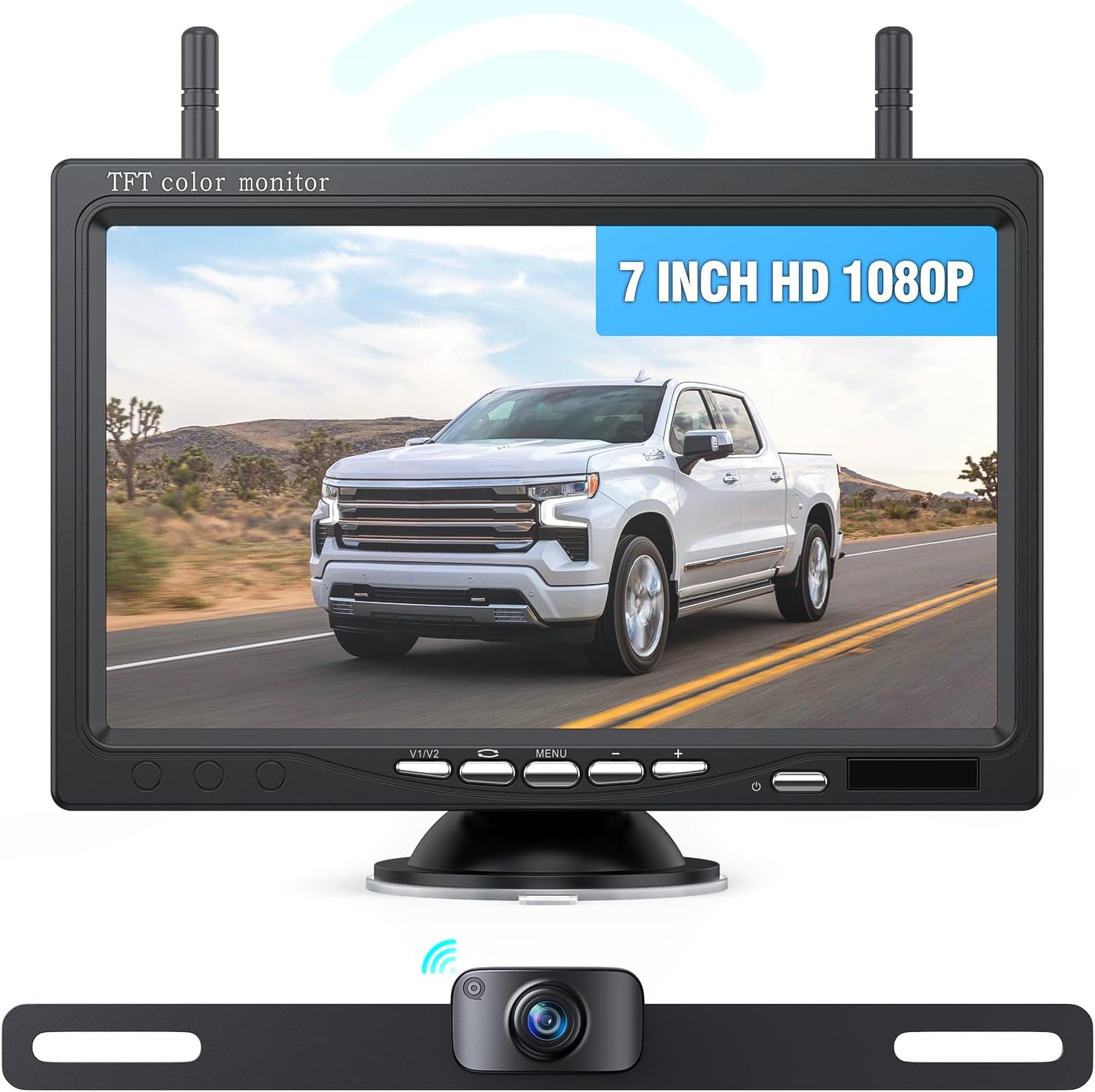 Amazon.com: eRapta Wireless Backup Camera for Truck 7" 1080P Front/Rear ...