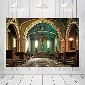 Amazon.com : ZJRBJB 9x6ft Vintage Luxurious Palace Backdrop Old Church ...