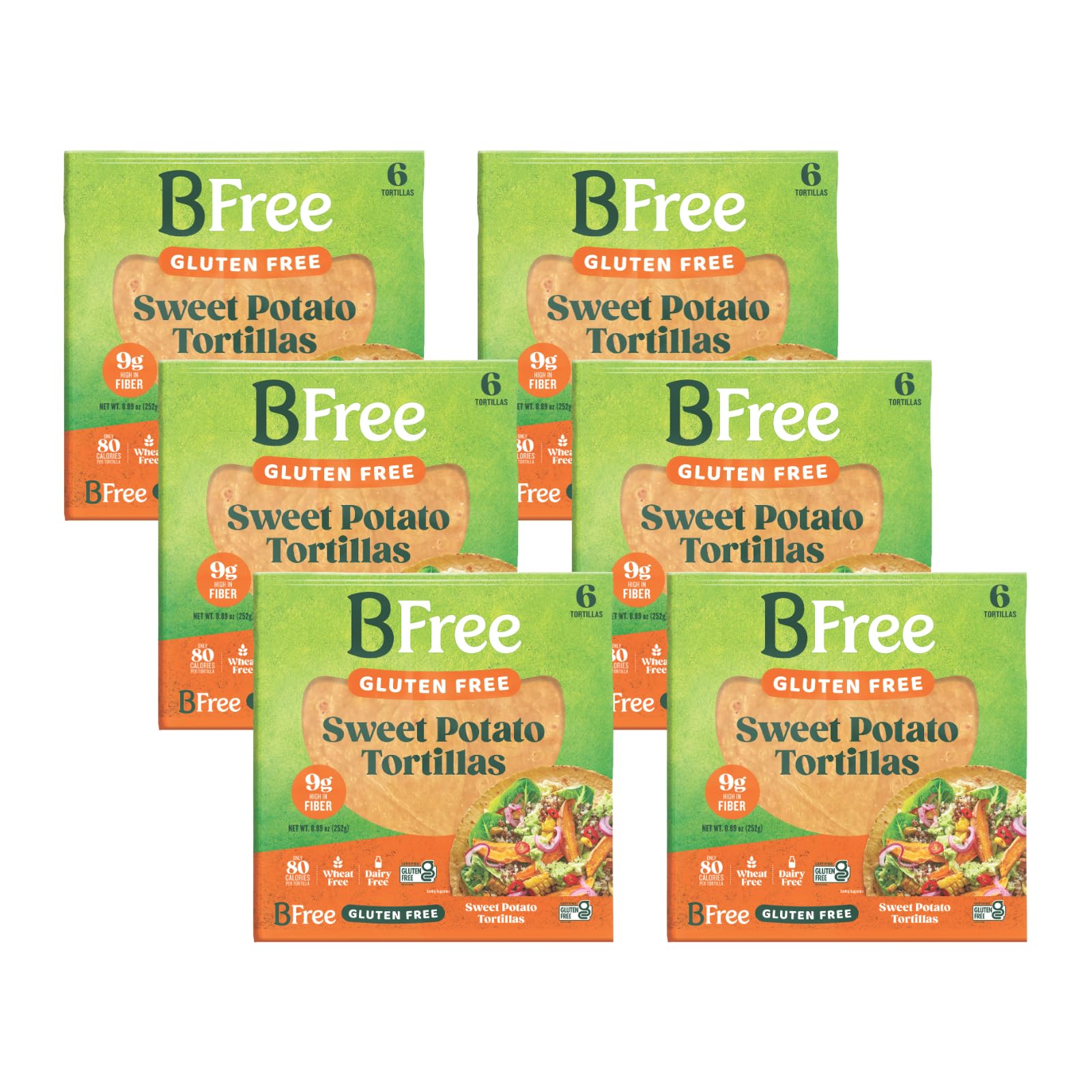 Amazon.com: BFree Gluten Free Sweet Potato Tortilla Wraps, 8.89 OZ - 6 ...