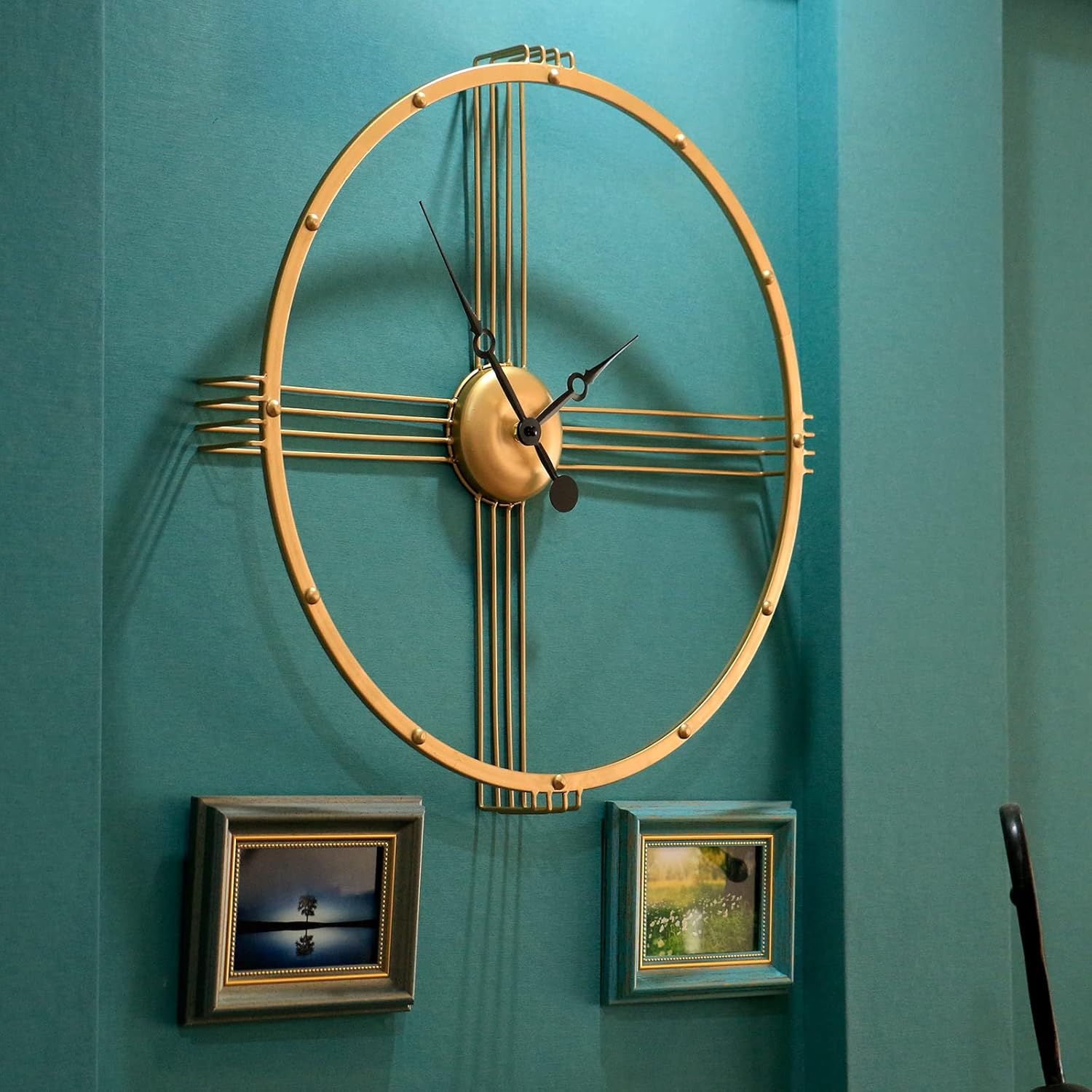 Amazon.com: Large Wall Clock Modern Gold Wall Clocks Aesthetic Boho ...