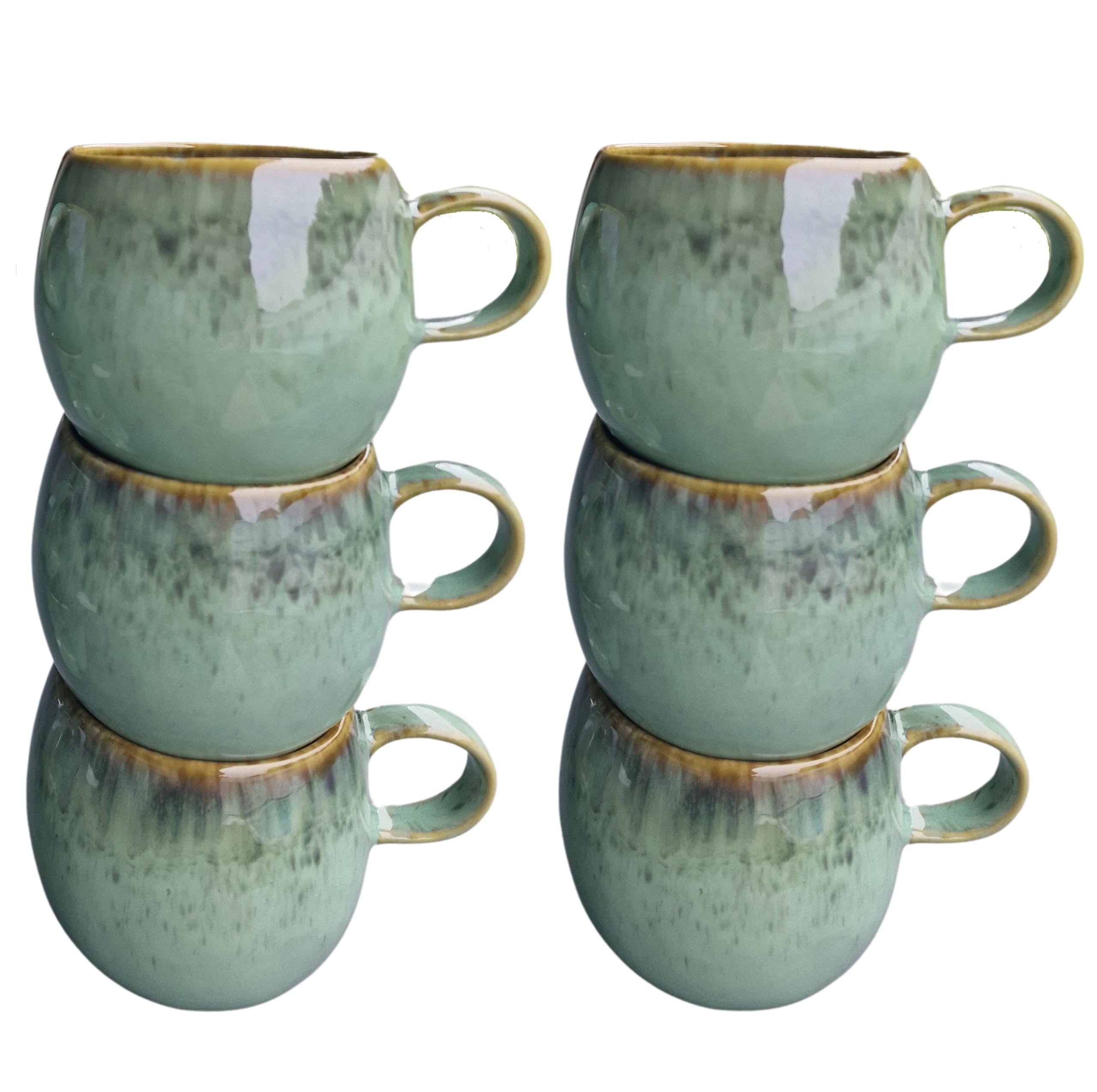 PintoCer - Set 6 Tassen mit Henkel, Kaffeetassen, 500ml Becher ...
