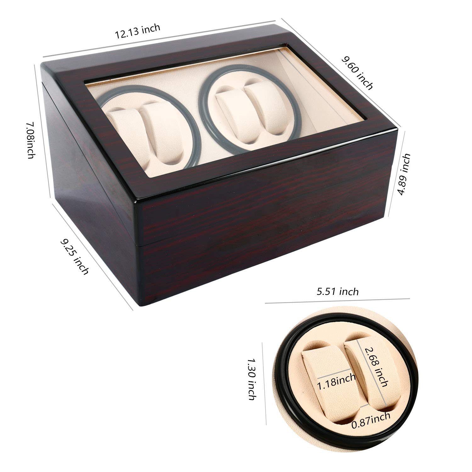 Snapklik.com : Luxury 4+6 Automatic Watch Winder Deluxe Wooden Dual ...