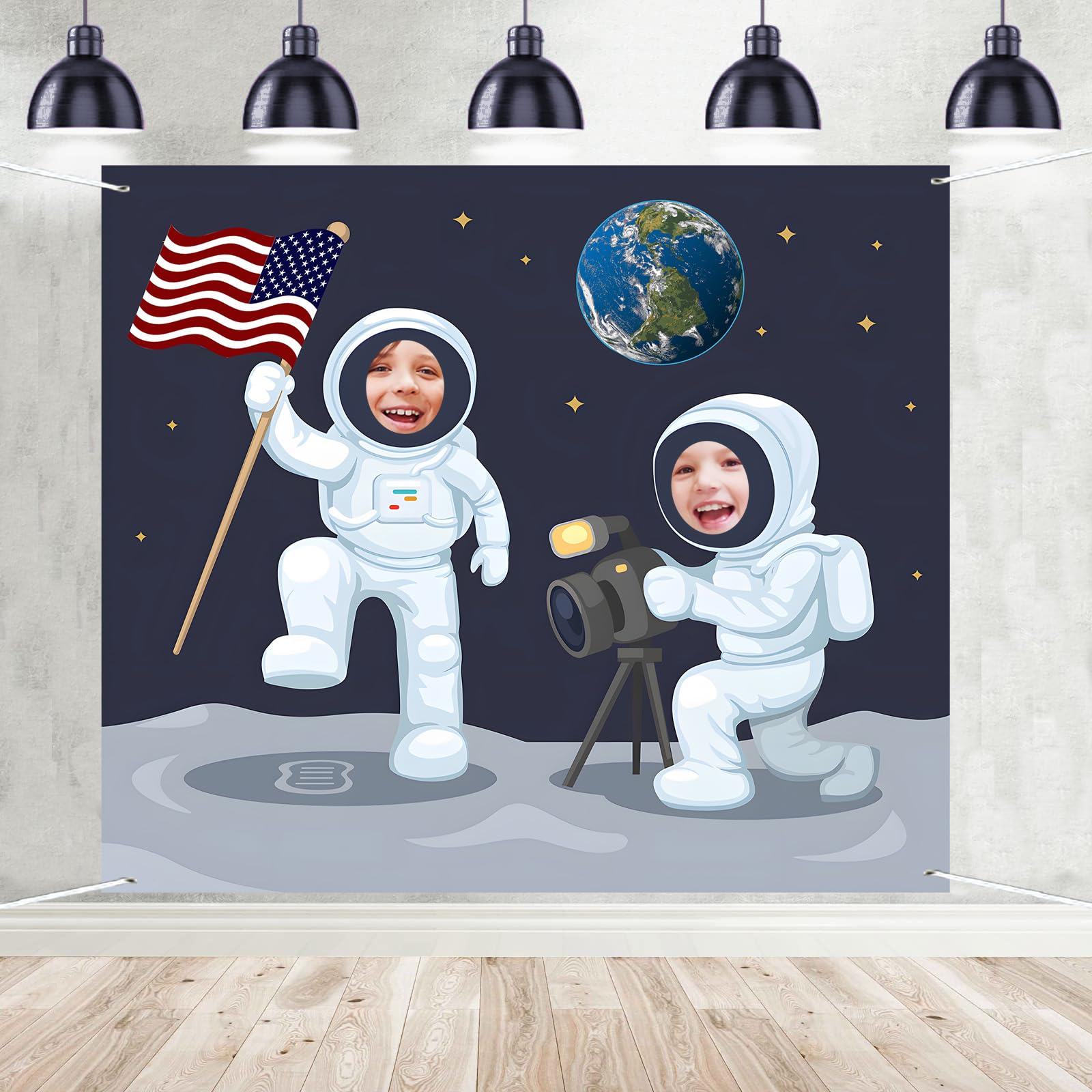 Amazon.com : USA Astronaut Banner Backdrop Outer Space Face in Hole ...