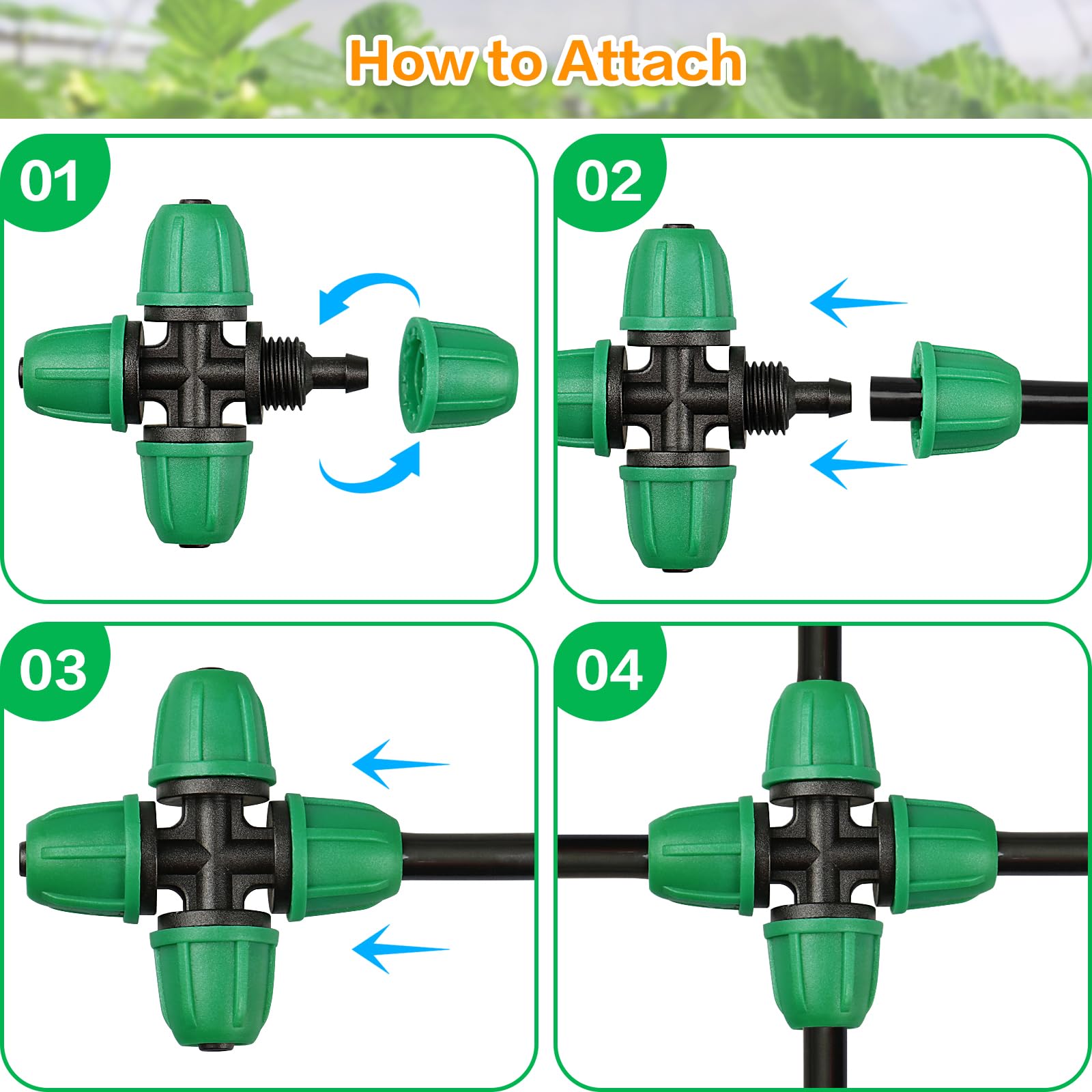 Snapklik.com : Gardrip Upgraded 1/4" Drip Irrigation Cross FittingsLeak ...