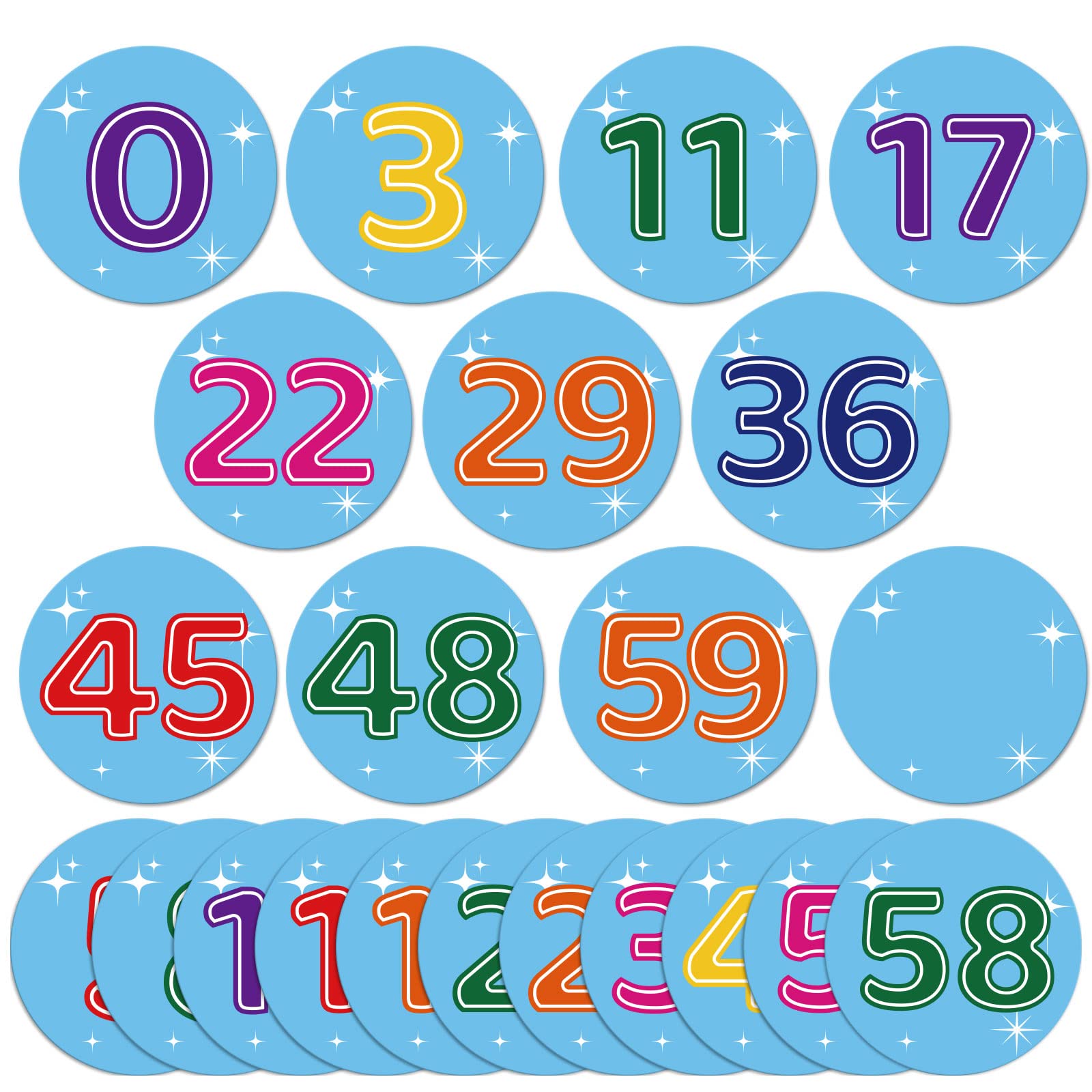 Amazon.com: 60 PCS Classroom Number Stickers Line up Spots, Colorful ...