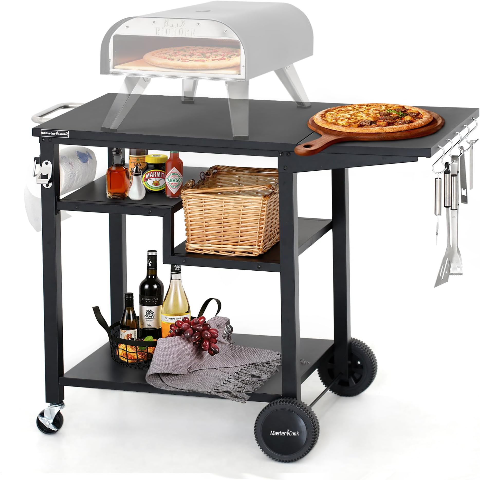 Amazon.com: MASTER COOK Grill Table Outdoor Grill Cart Pizza Oven Table ...