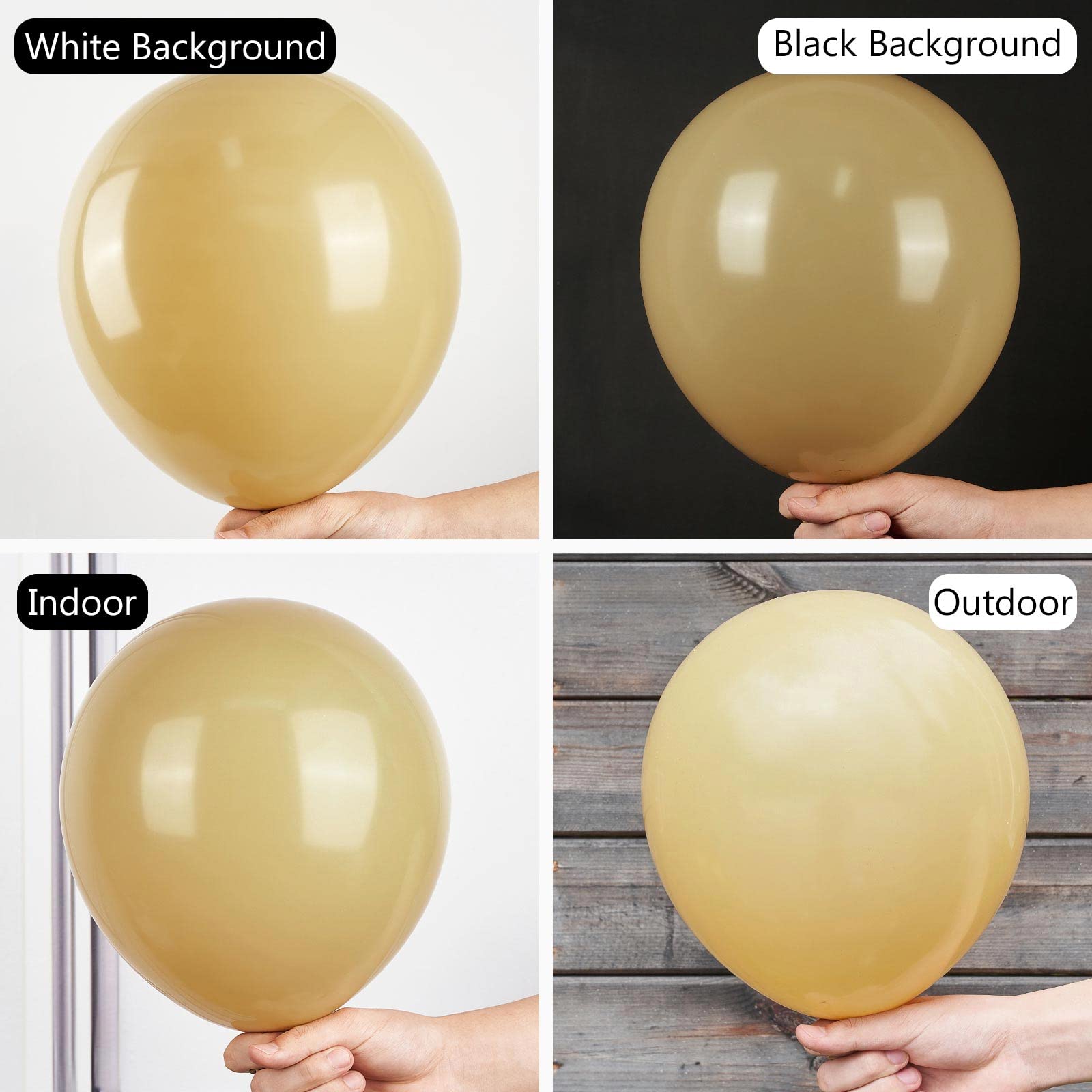 Snapklik.com : Tan Balloons 140 Pcs Different Sizes Of 18 12 10 5 Inch ...
