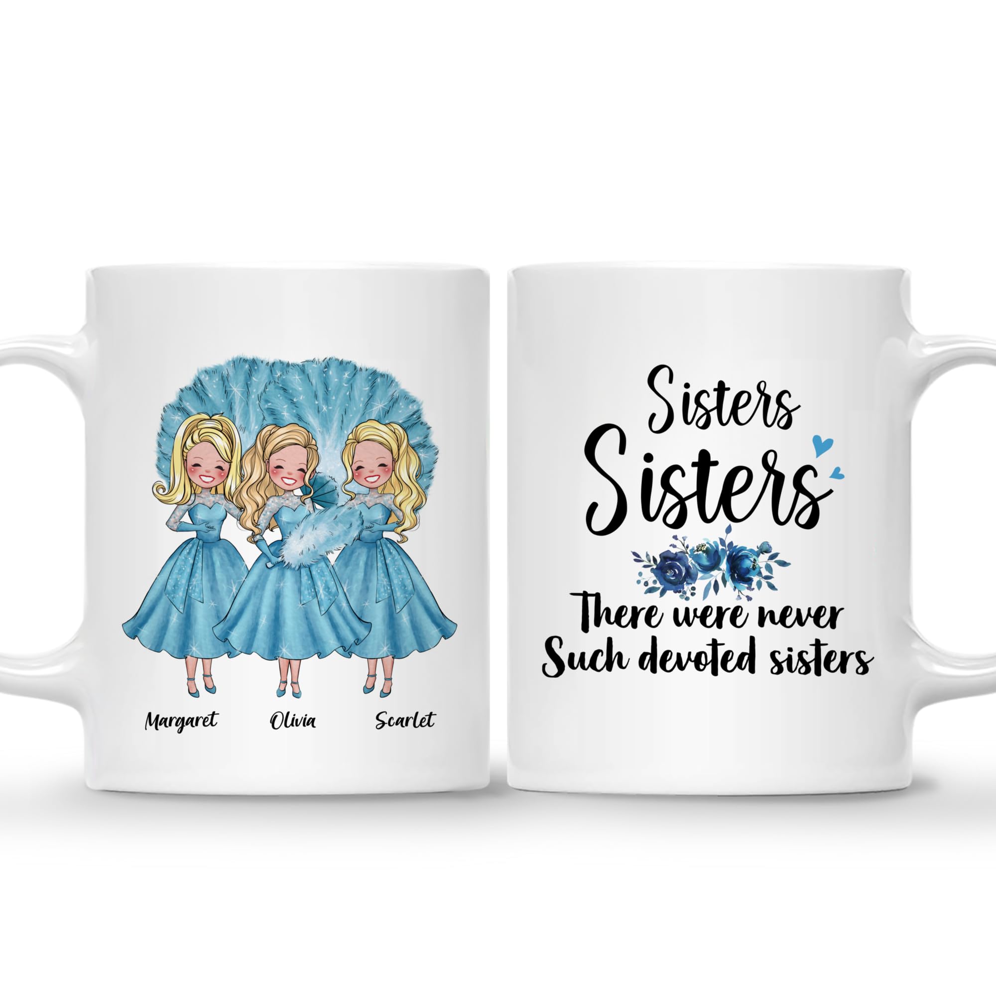 Amazon.com: Gossby Personalized Sisters White Christmas Decor Mug ...