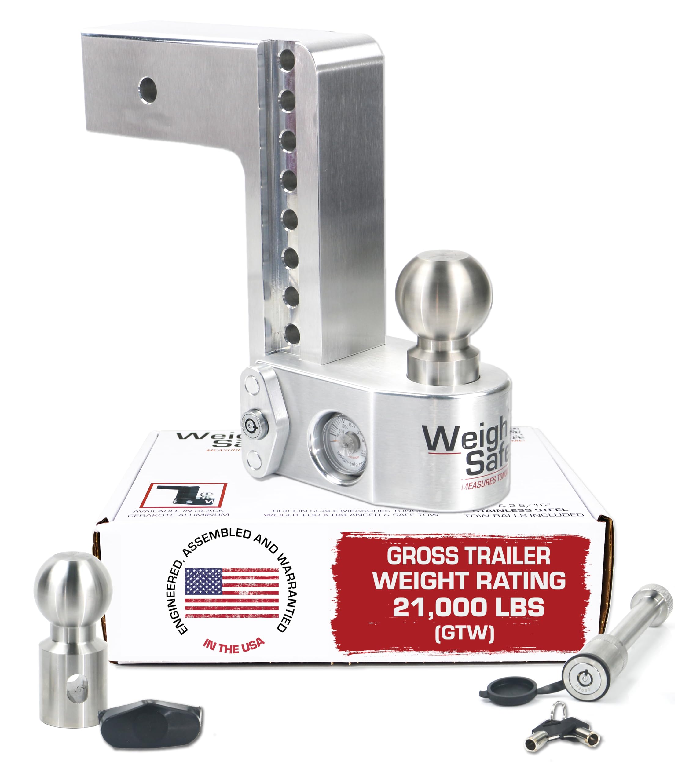 Weigh Safe Aluminum Adjustable Trailer Hitch Anti Sway Towing Hitch ...