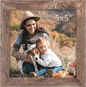 Amazon.com - AEVETE Brown 5x5 Picture Frames Square for Wall Tabletop