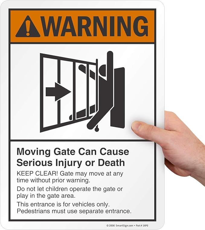SmartSign "Warning - Moving Gate Can Cause Injury Or Death" Label | 10 ...