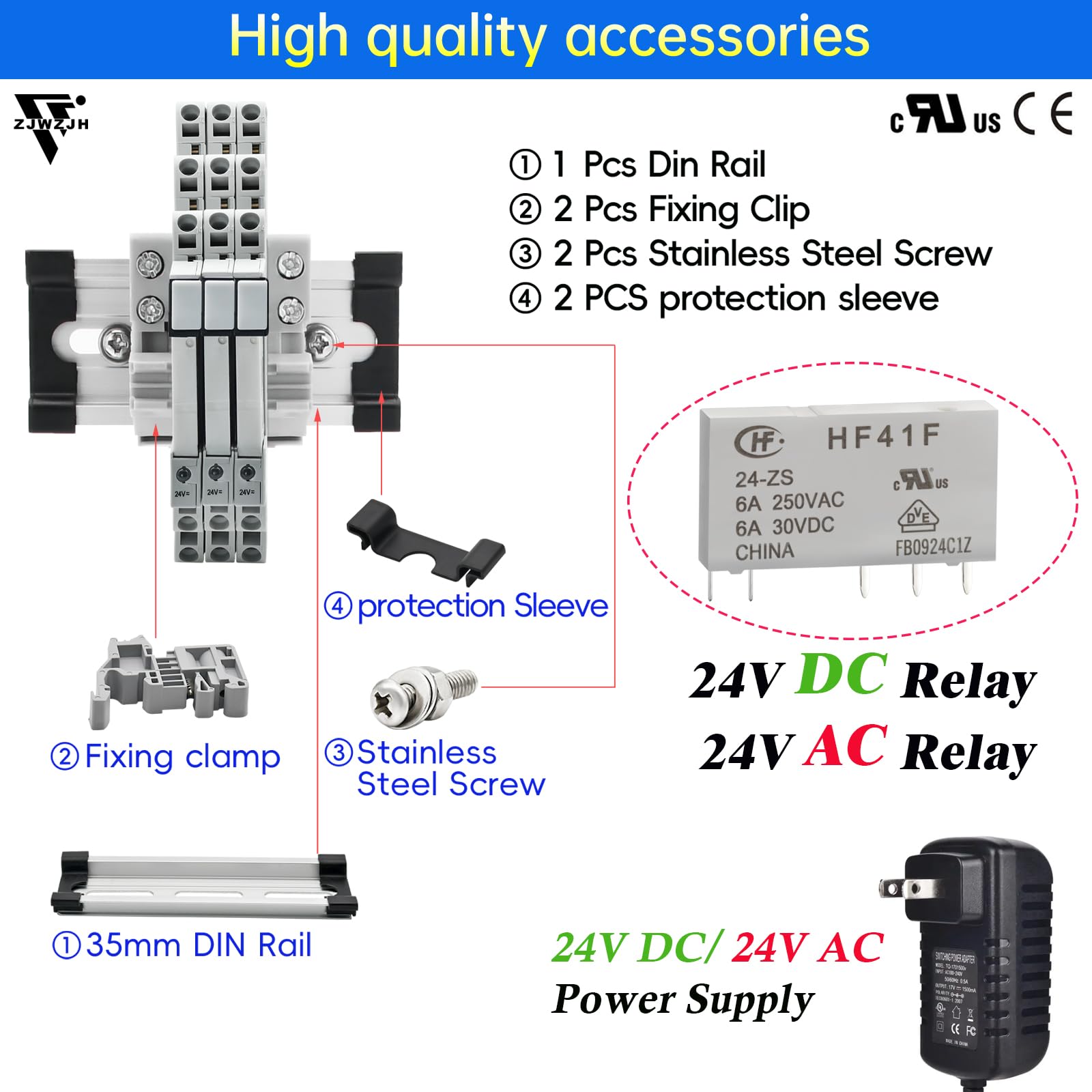 Snapklik.com : 2Pcs Electromagnetic Power Relay For PLC;24V Relay Din ...