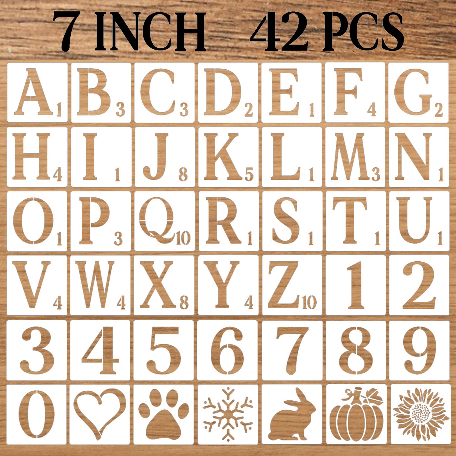 Snapklik.com : 7 Inch Letter Stencils Numbers Craft Stencils, 42 Pcs ...