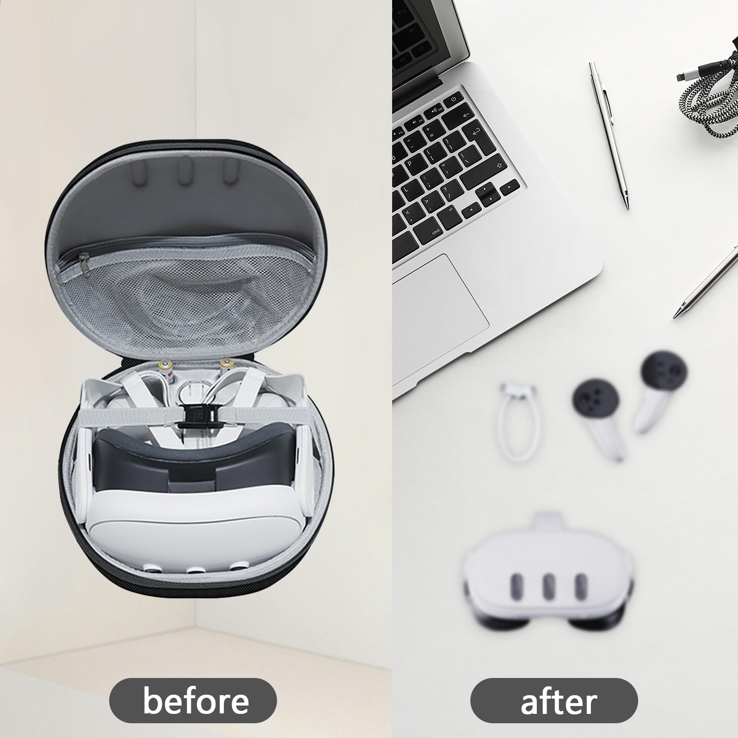 Snapklik.com : Hard Carrying Case For Quest 3, VR Headset Travel Case ...