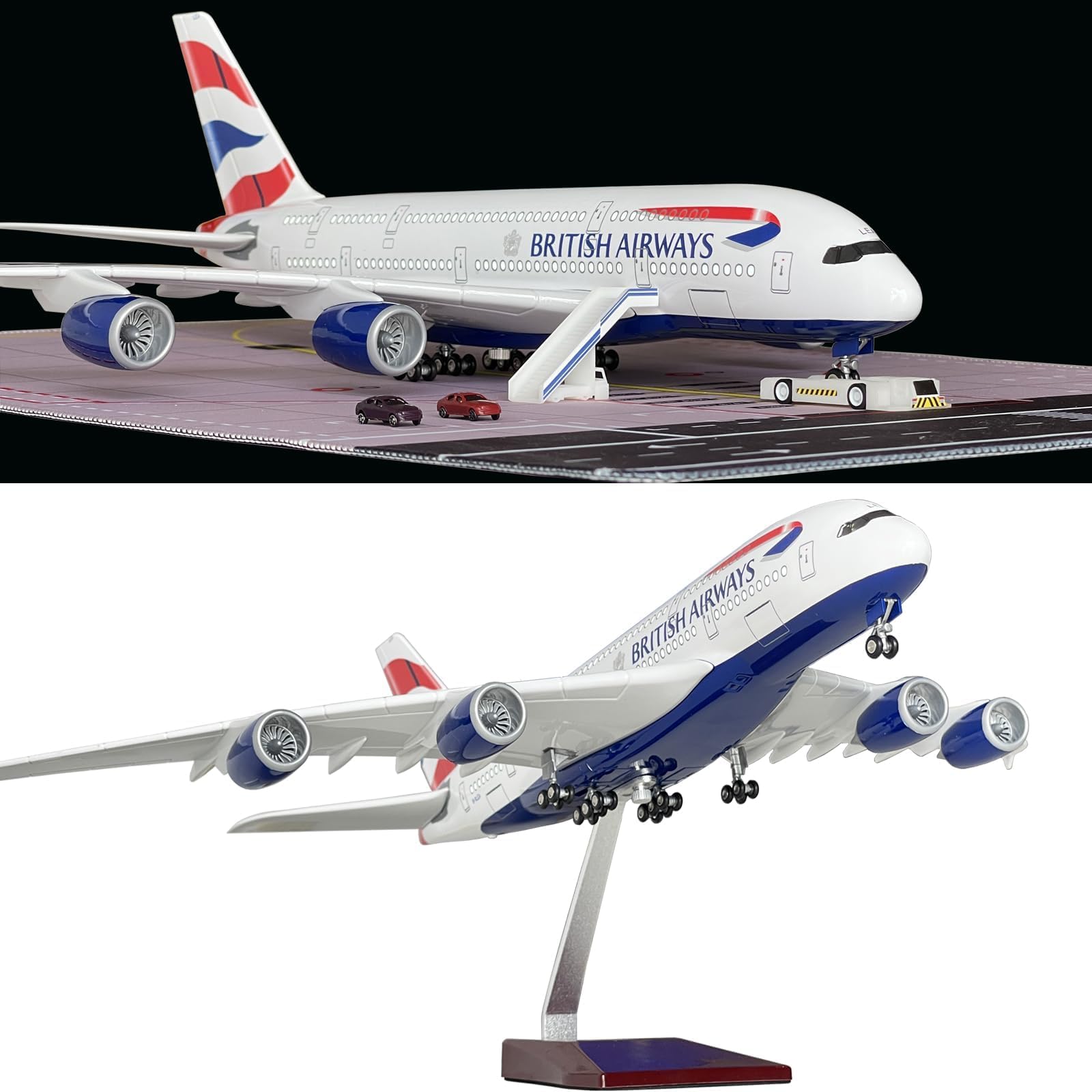 Amazon.com: QOADXPC 1:160 Scale British Airways A380 Airplane Model 18 ...