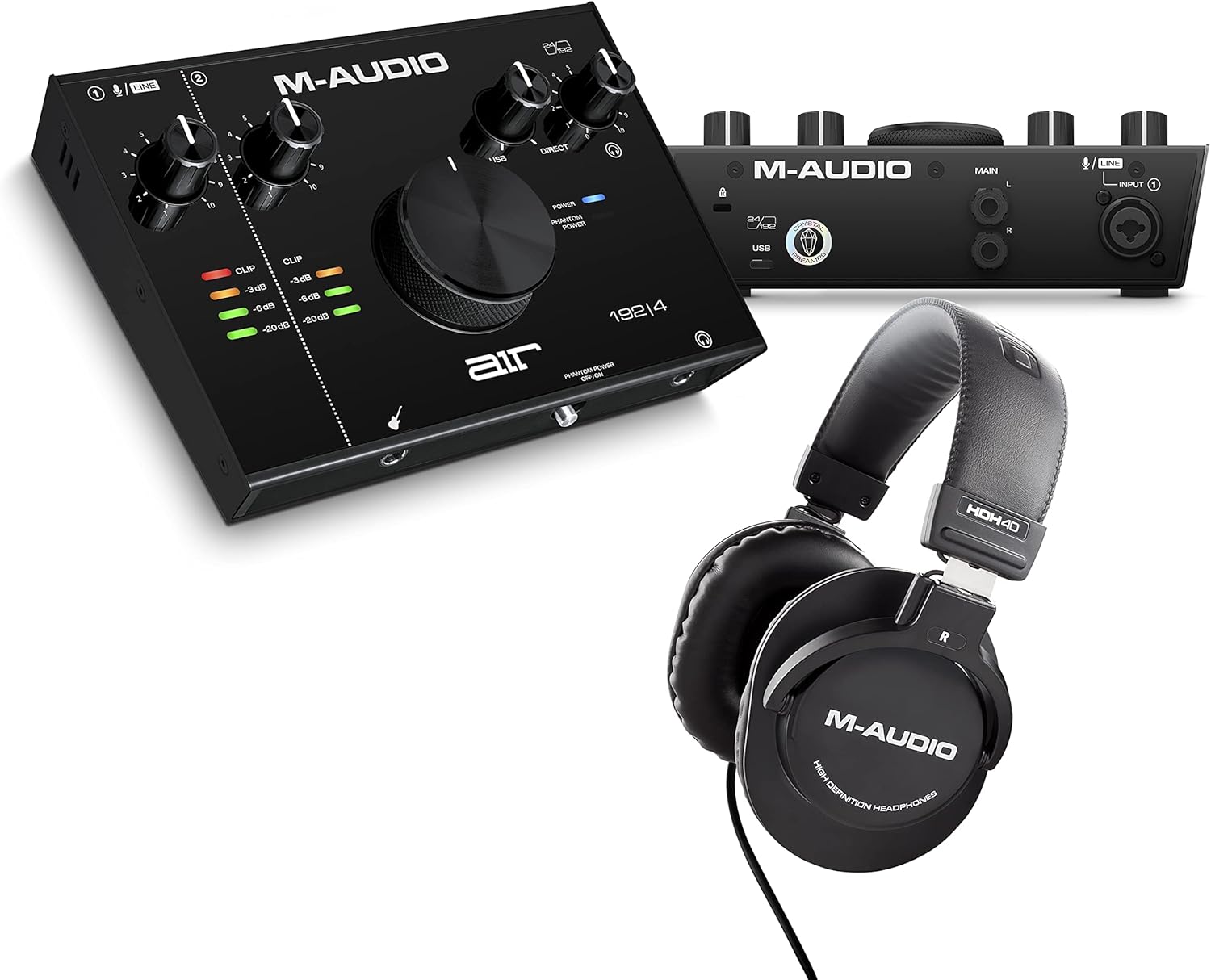Amazon.com: M-Audio AIR 192|4 and HDH40 - USB Audio Interface for ...