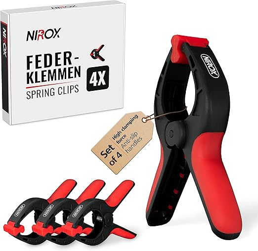 Nirox Set of 4 Spring Clips - Clamps with Large Span Width - High ...
