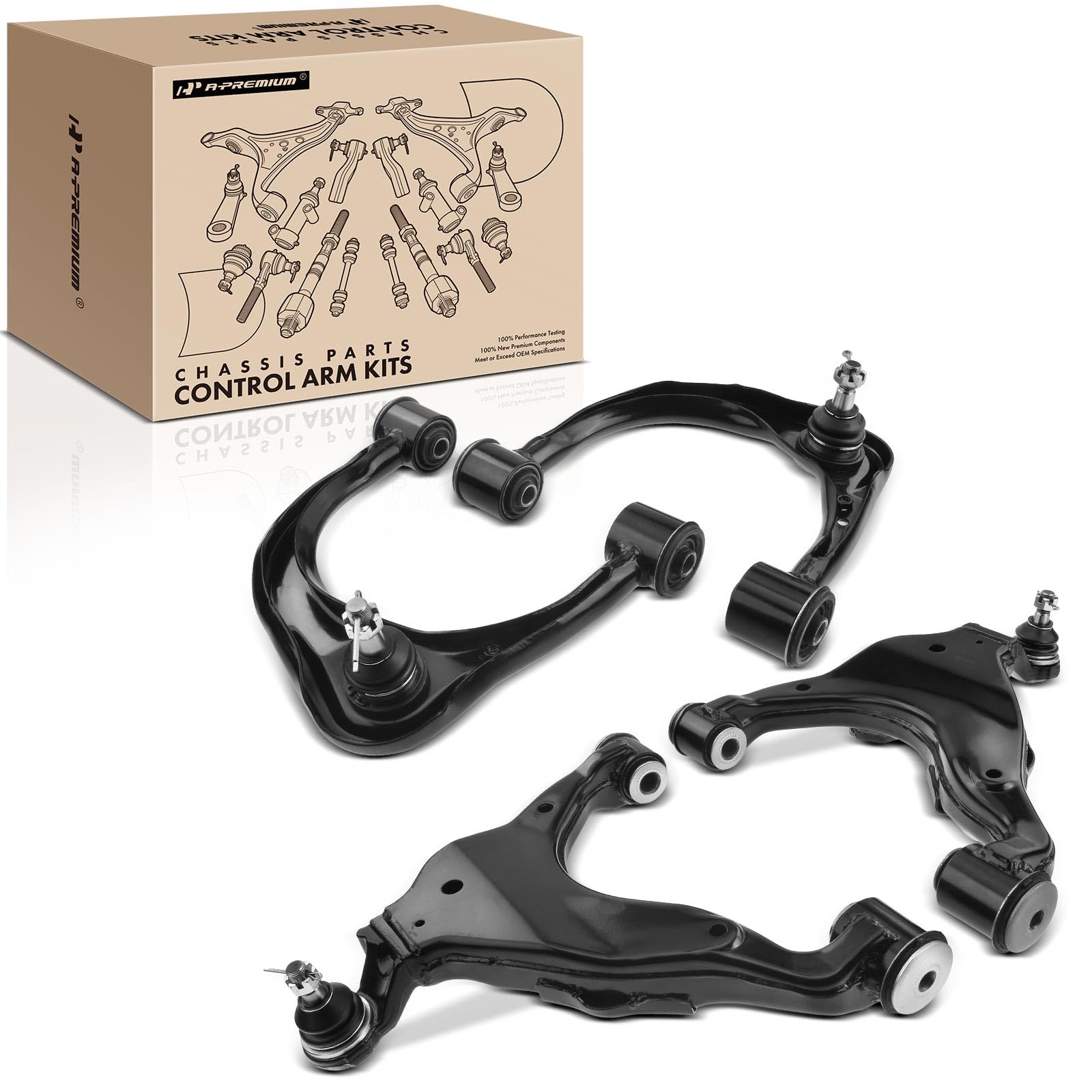 A-Premium Set of 4, Front Upper & Lower Control Arm Kit, with Ball ...