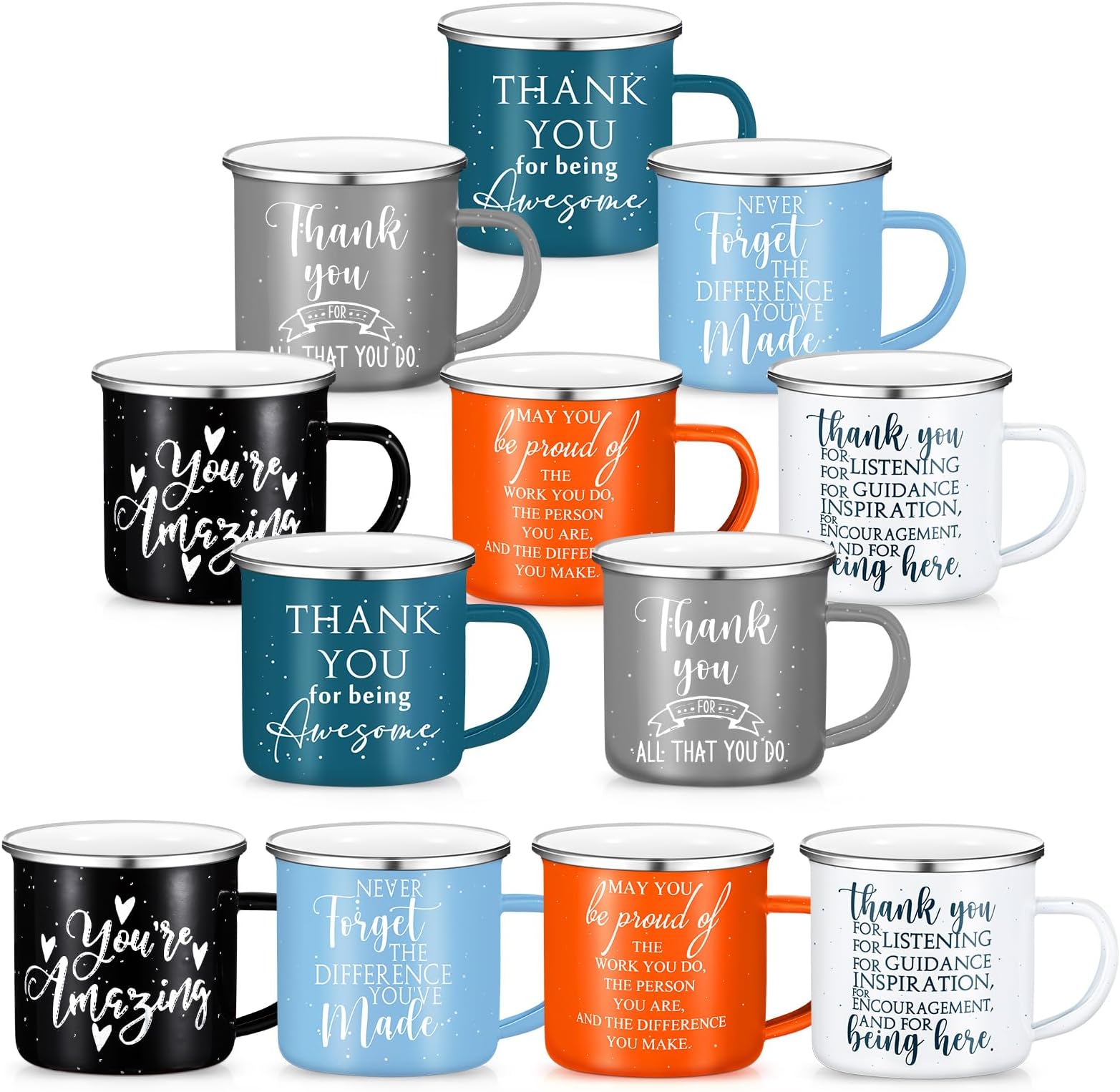 Amazon.com: CHENGU 12 Pcs Teacher Appreciation Mug Bulk, 12 oz Best ...
