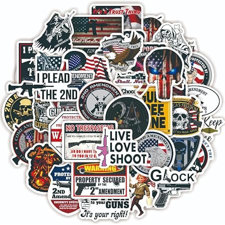Amazon.com: QUTA US 2nd Amendment Stickers Pack, 50PCs, American Act ...