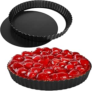 Amazon.com: CYEAH 2 Pack Tart Pans, 8 inch Tart Pan Carbon Steel Round ...