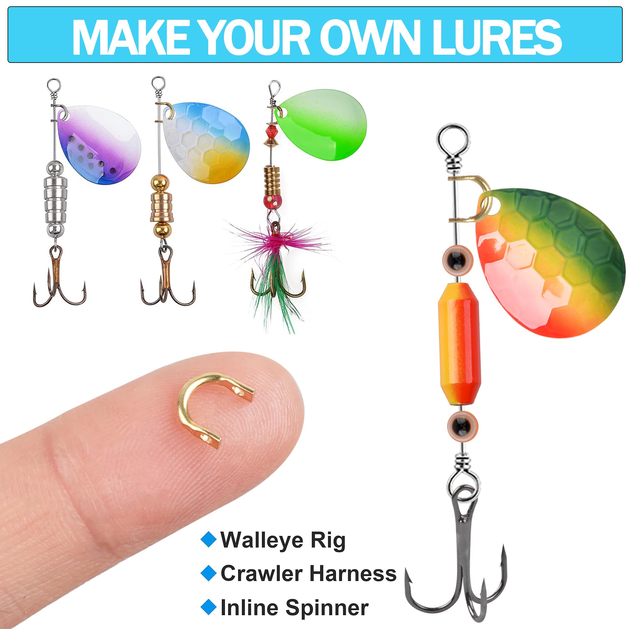 200Pcs Fishing Spoon Clevis Easy Spin Spinner Bait Clevis Fishing Spoon ...