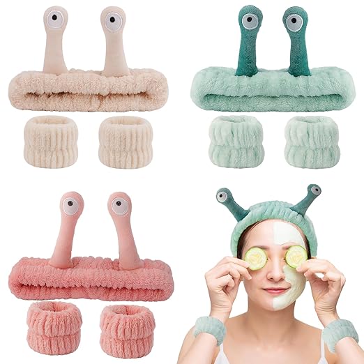 Amazon.com : SuPoo Snail Spa Headband and Wristband Set Funny Alien ...