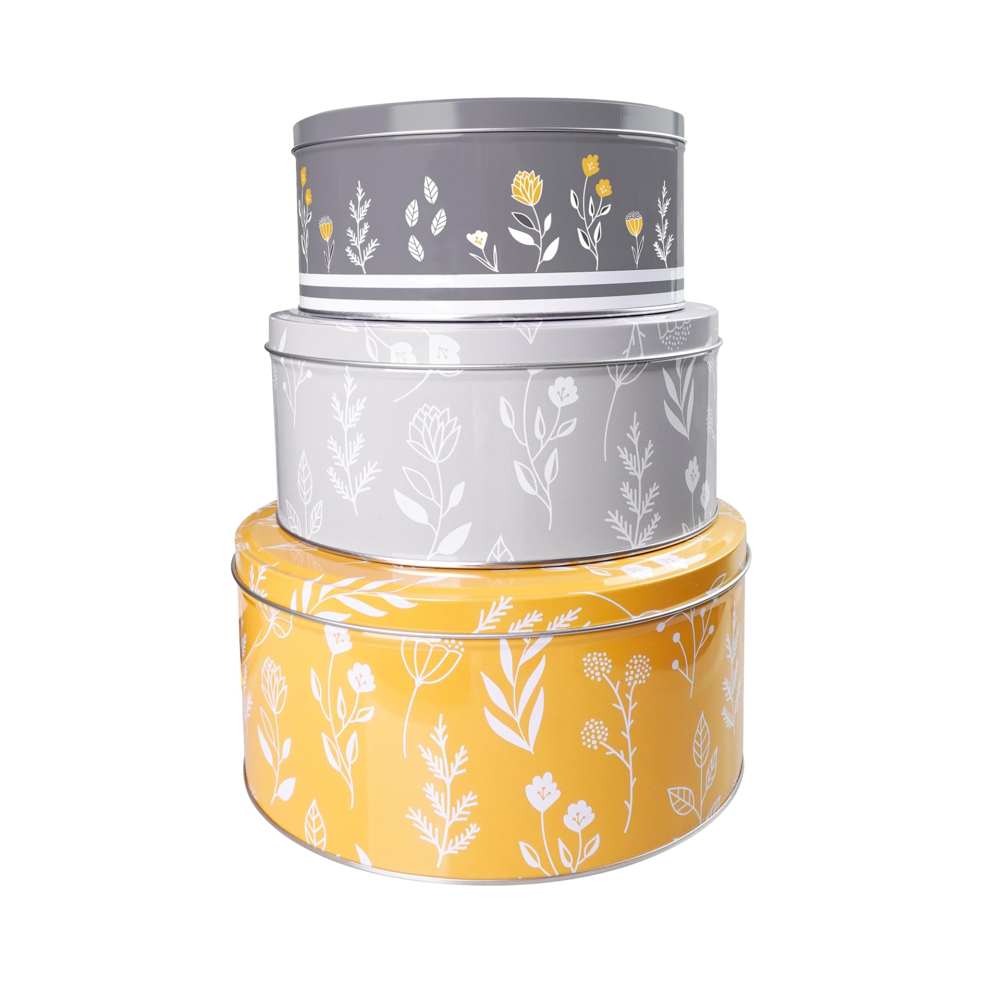 Home-Kitchen-Pets Set of 3 Round Nesting Airtight Cake Storage Tins ...