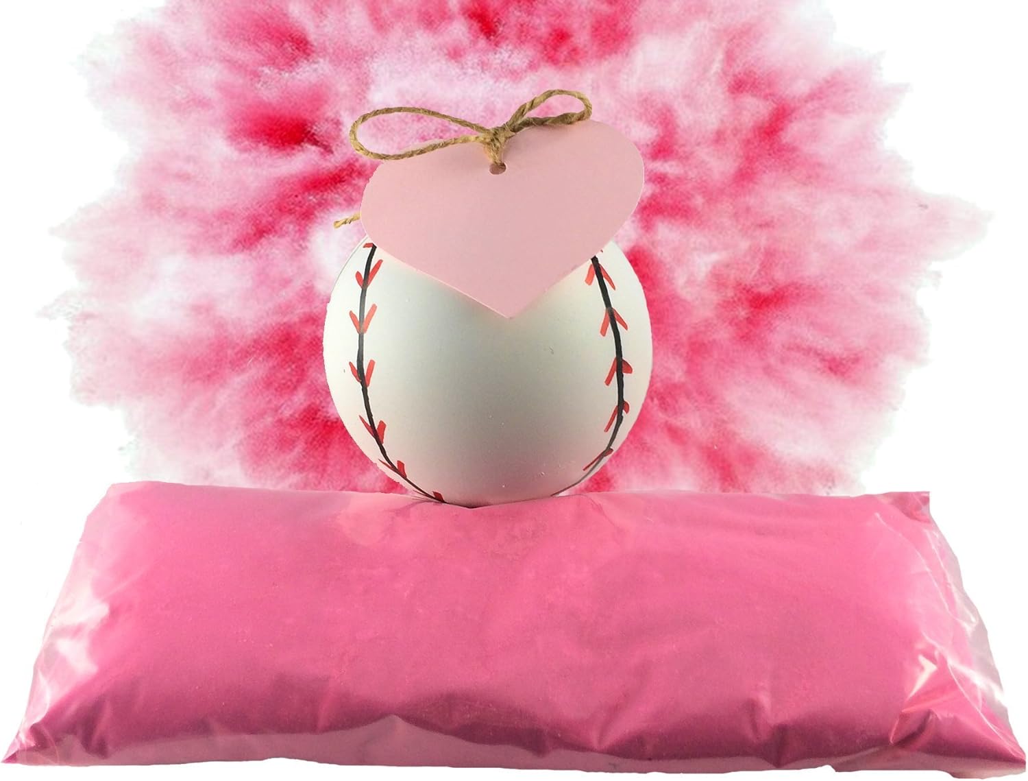 Amazon.com: Gender Reveal Exploding Baseball Ball Baby Girl Pink With ...